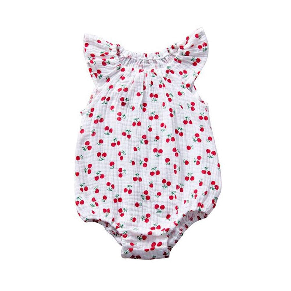 Newborn Infant Baby Girl Romper Bodysuit Flying Sleeve Jumpsuit ...