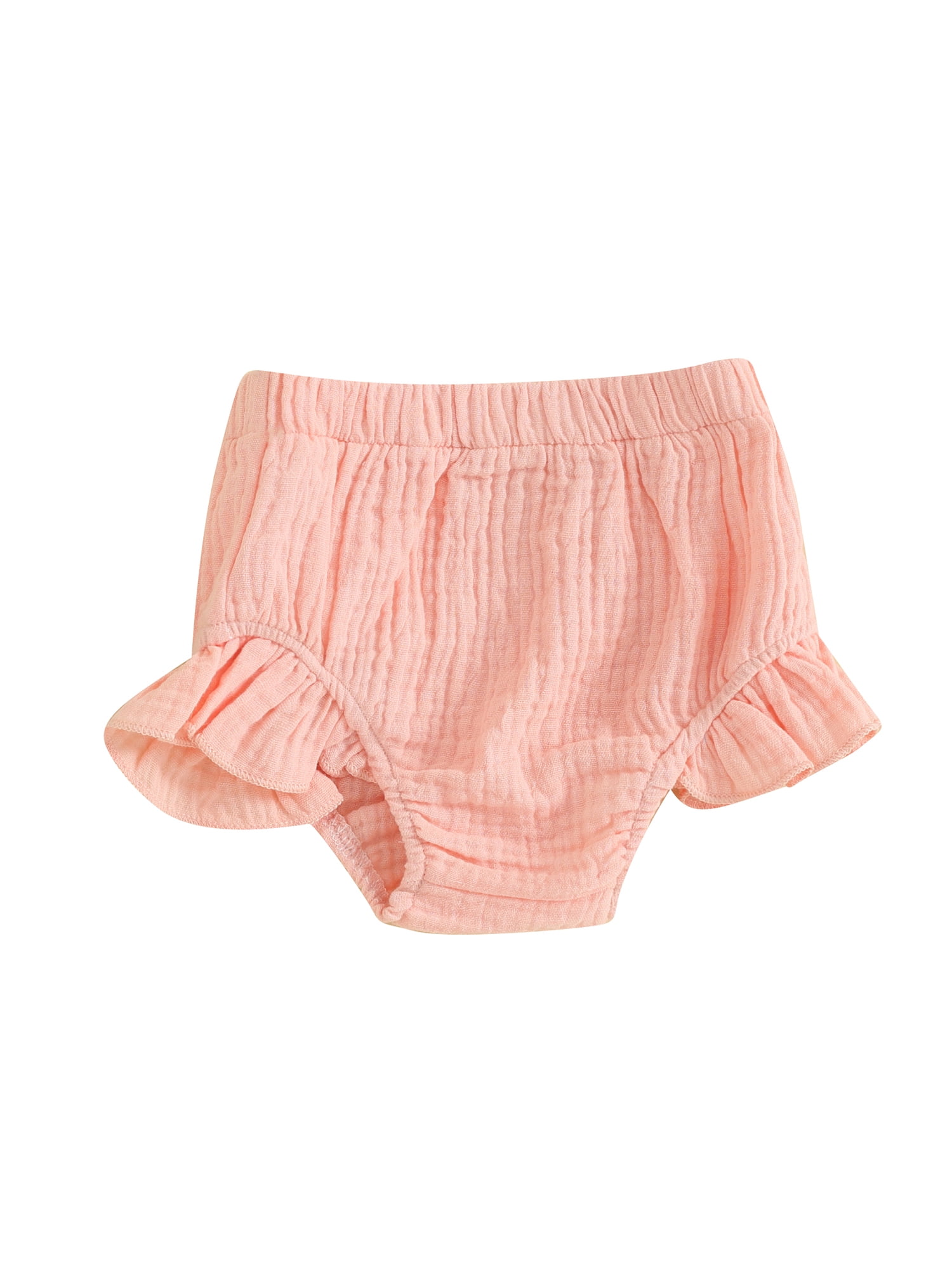 Newborn Infant Baby Girl Solid Ruffle Bloomer Shorts Basic Cute Elastic ...