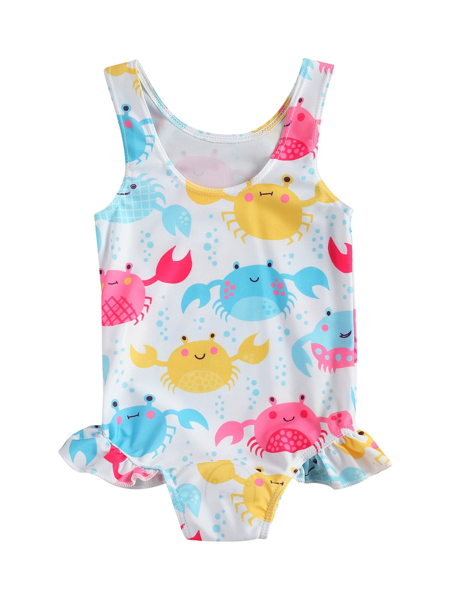 Newborn Infant Baby Girls Swimsuit Cute Crab Donut Printing Sleeveless ...