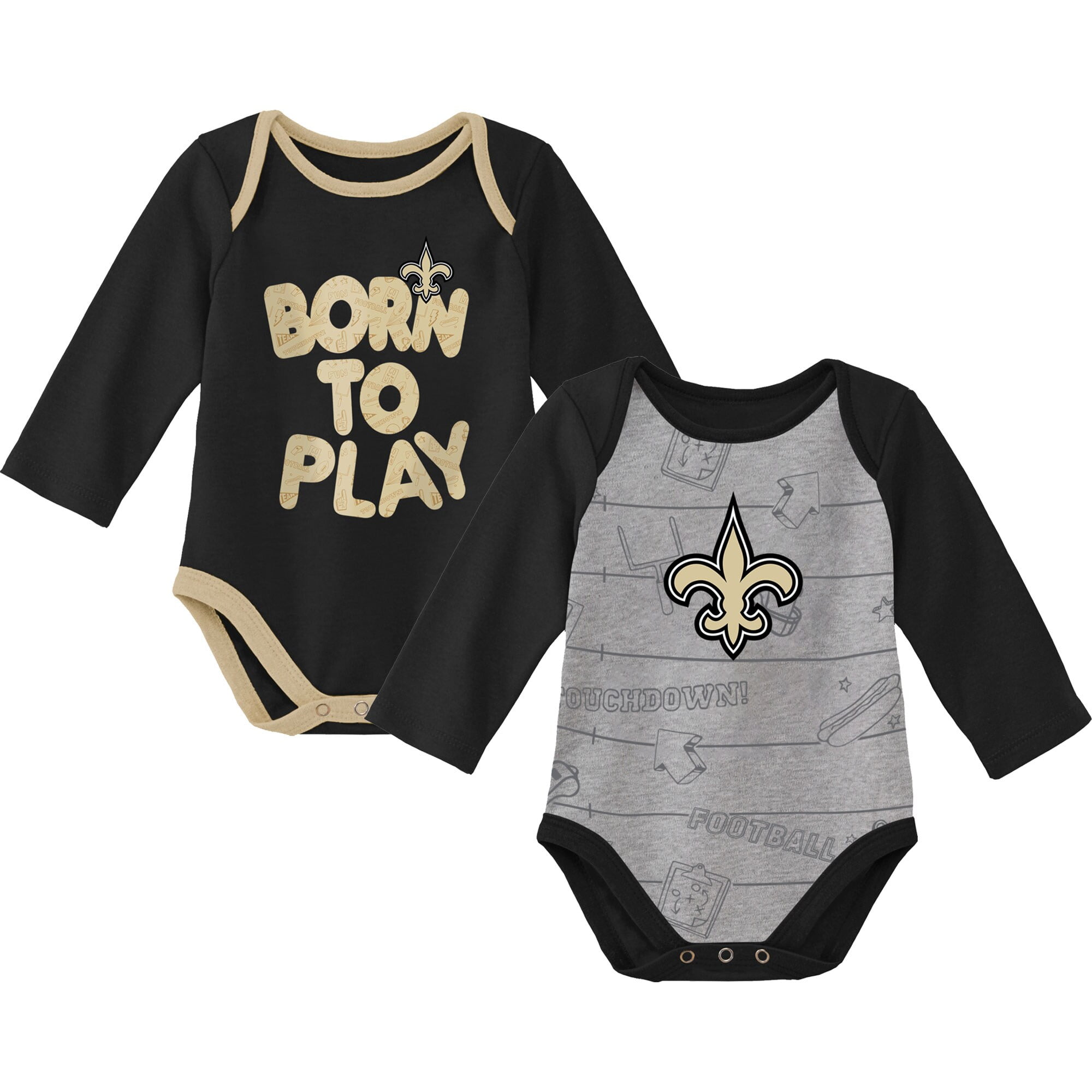 Newborn & Infant Black/Heathered Gray New Orleans Saints Born To Win ...