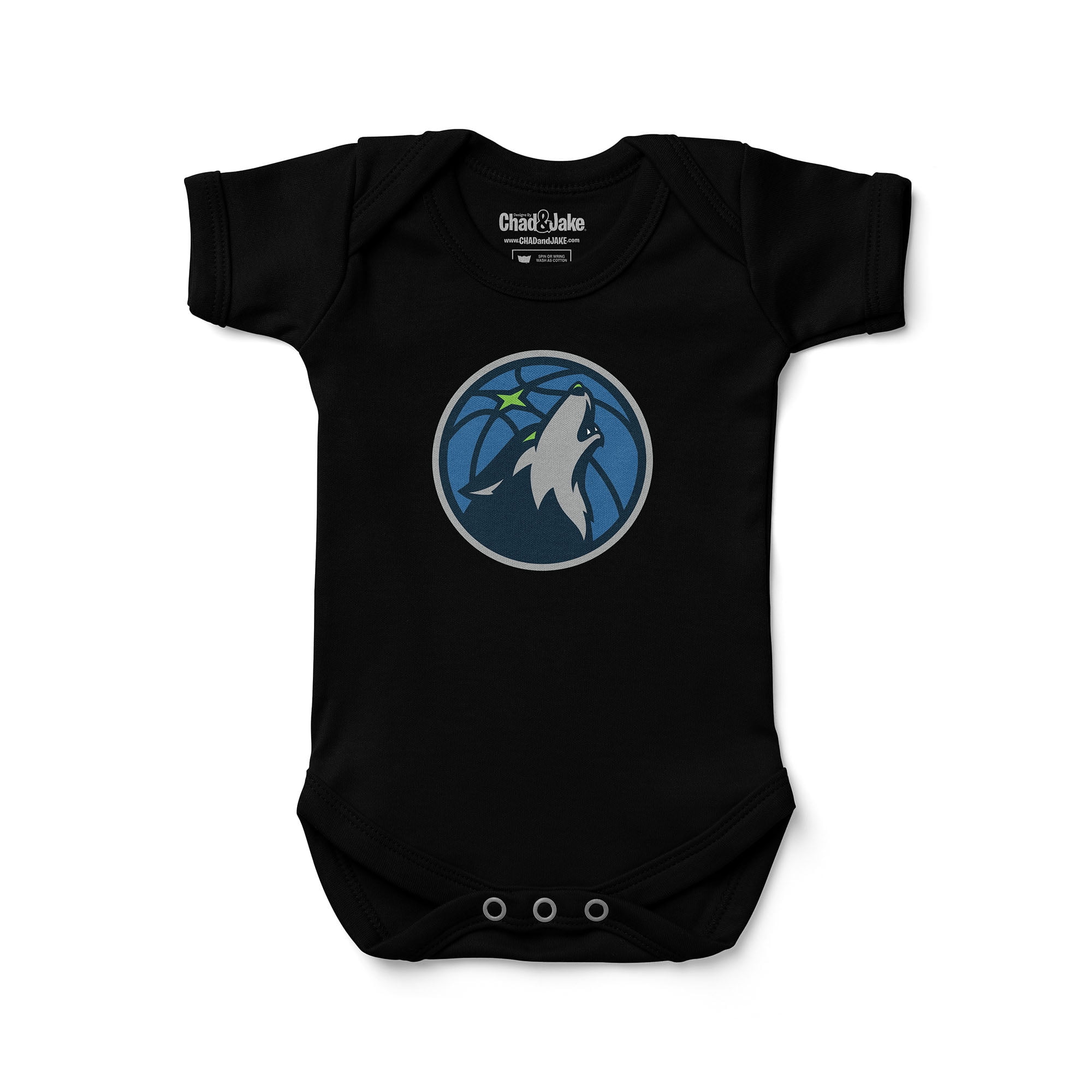 Newborn & Infant Chad & Jake Black Minnesota Timberwolves Primary Logo ...