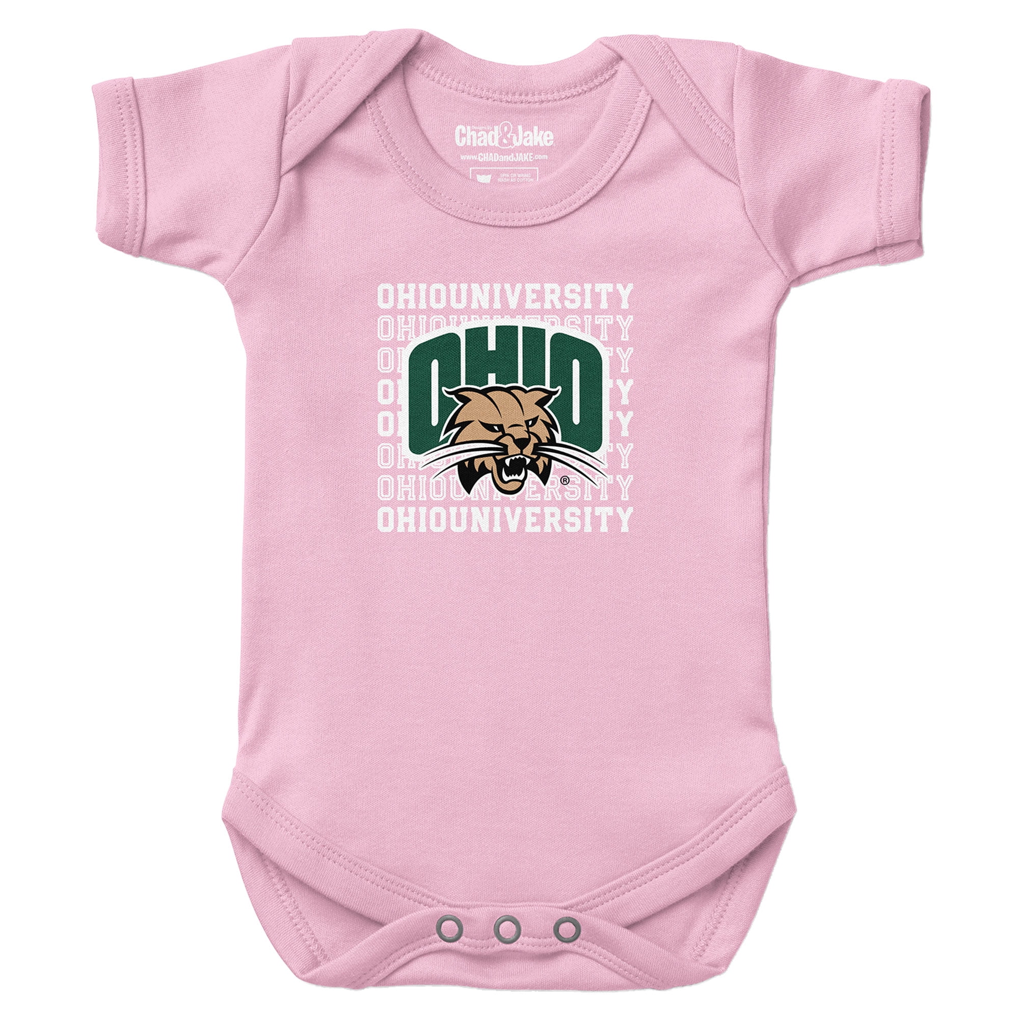 Newborn & Infant Chad & Jake Light Pink Ohio Bobcats Retro Bodysuit ...
