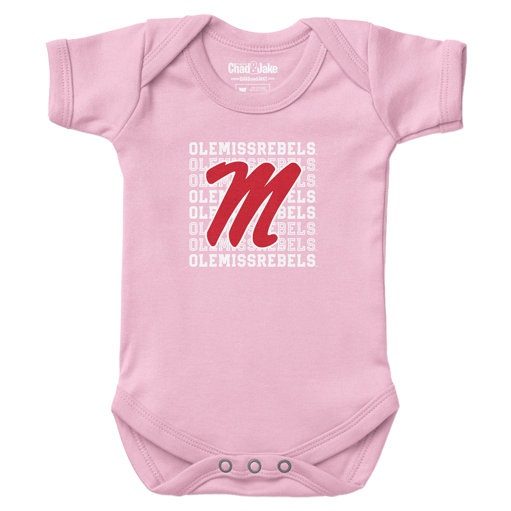Newborn & Infant Chad & Jake Light Pink Ole Miss Rebels Retro Bodysuit ...