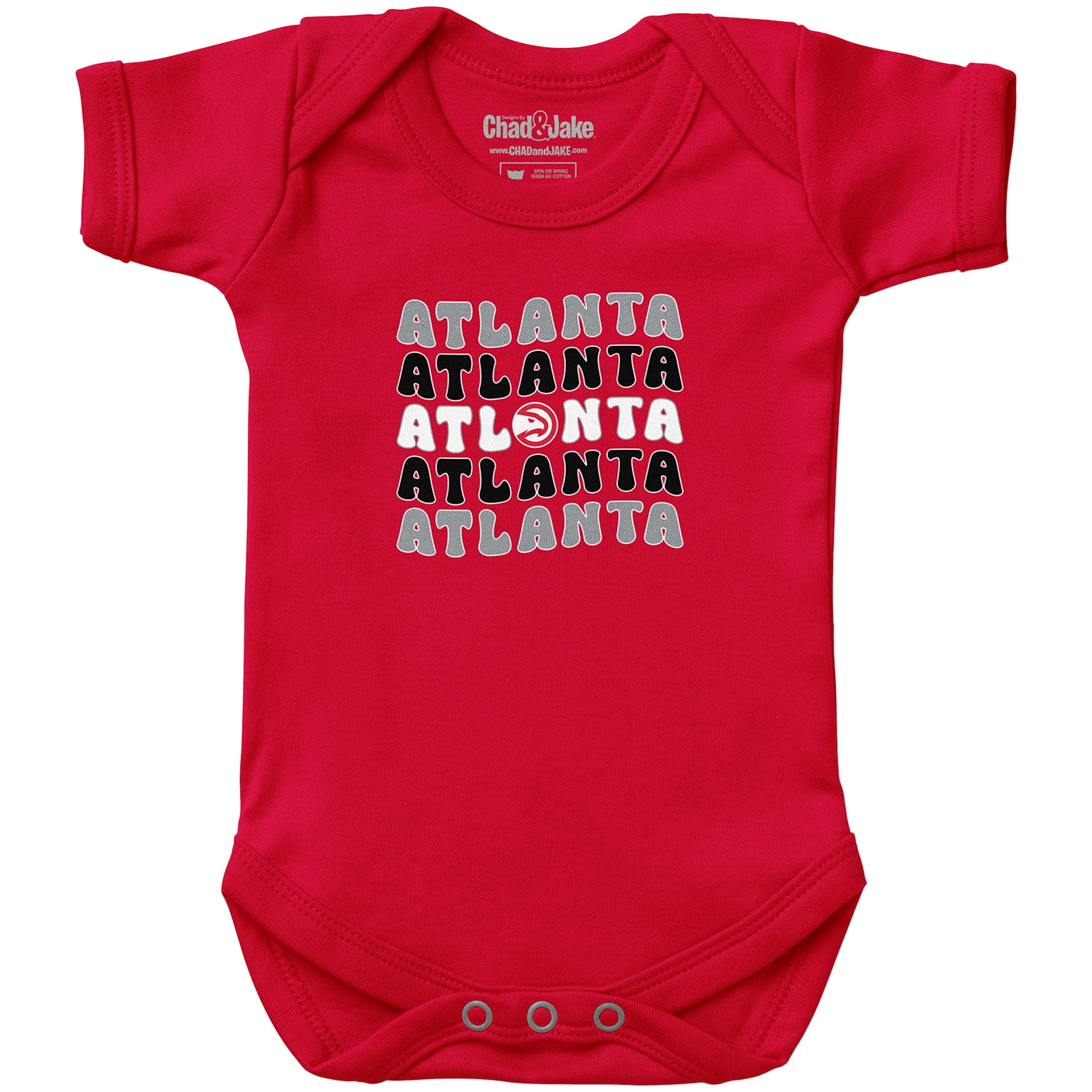 Newborn & Infant Chad & Jake Red Atlanta Hawks Groovy Bodysuit ...