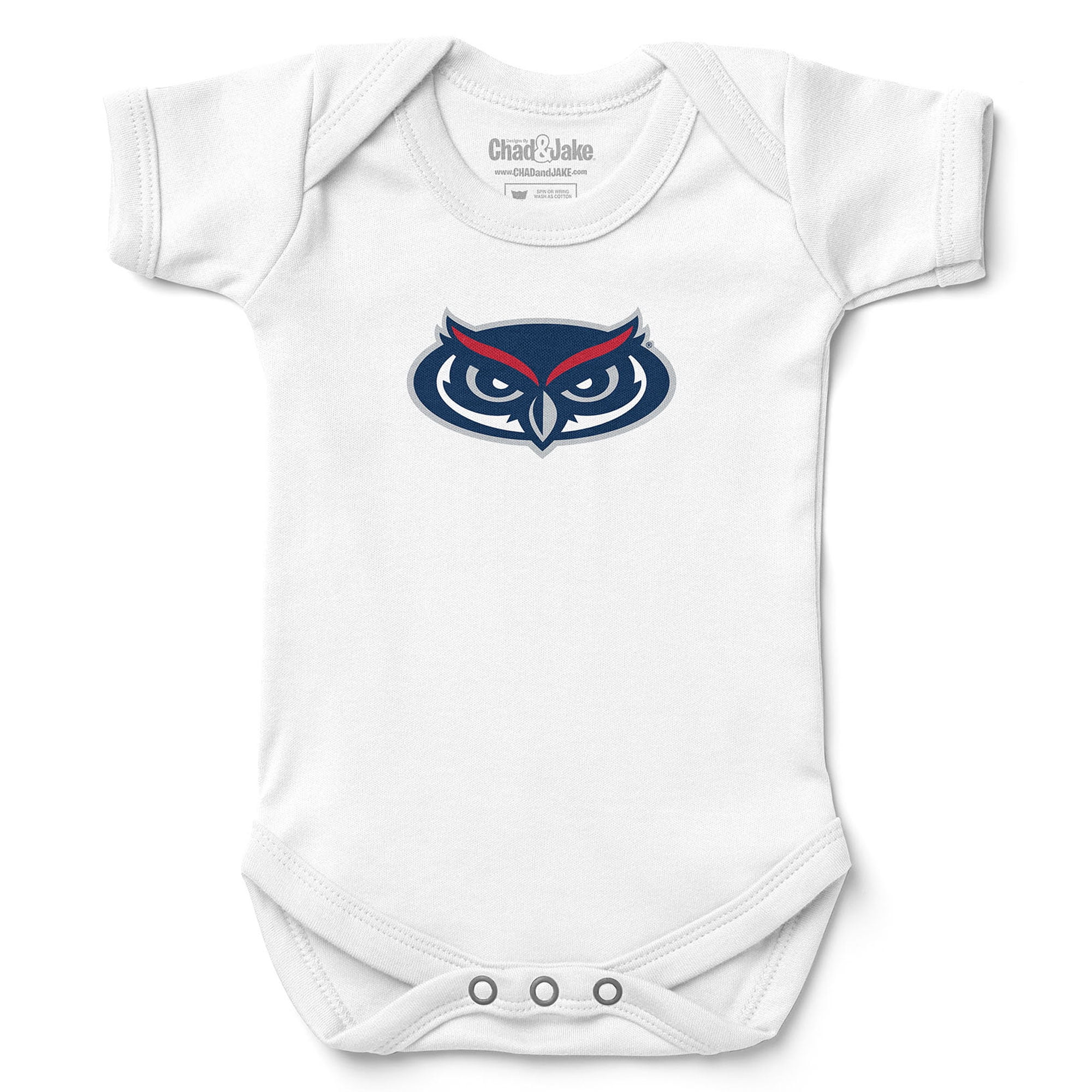 Newborn & Infant Chad & Jake White Florida Atlantic Owls Logo Bodysuit ...