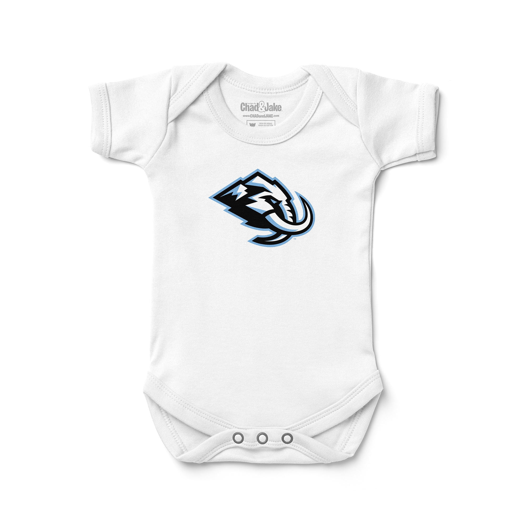 Newborn & Infant Chad & Jake White Utah Mammoth Primary Logo Bodysuit ...