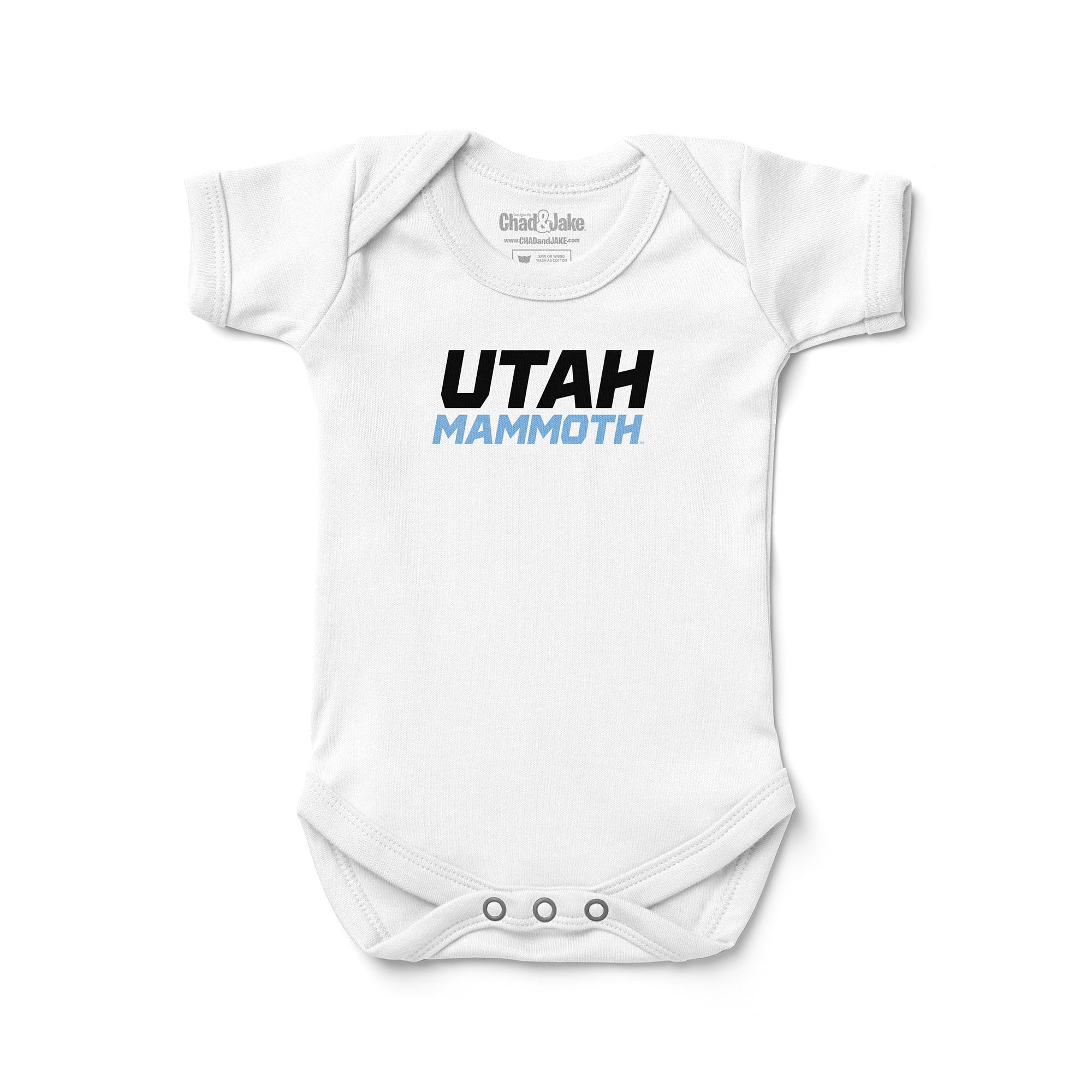 Newborn & Infant Chad & Jake White Utah Mammoth Wordmark Bodysuit ...