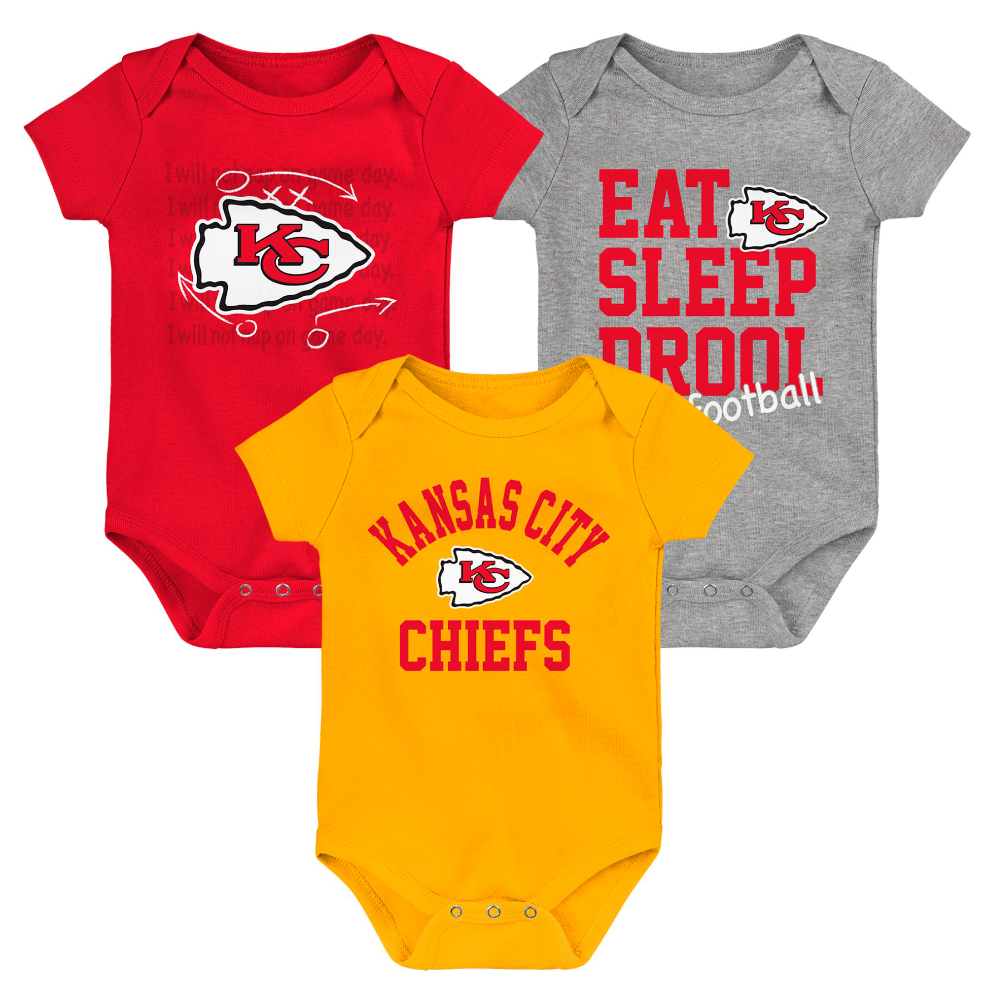 Outerstuff Baby Clothes: Kansas City Chiefs Toddler Bodysuit Set - Eat ...