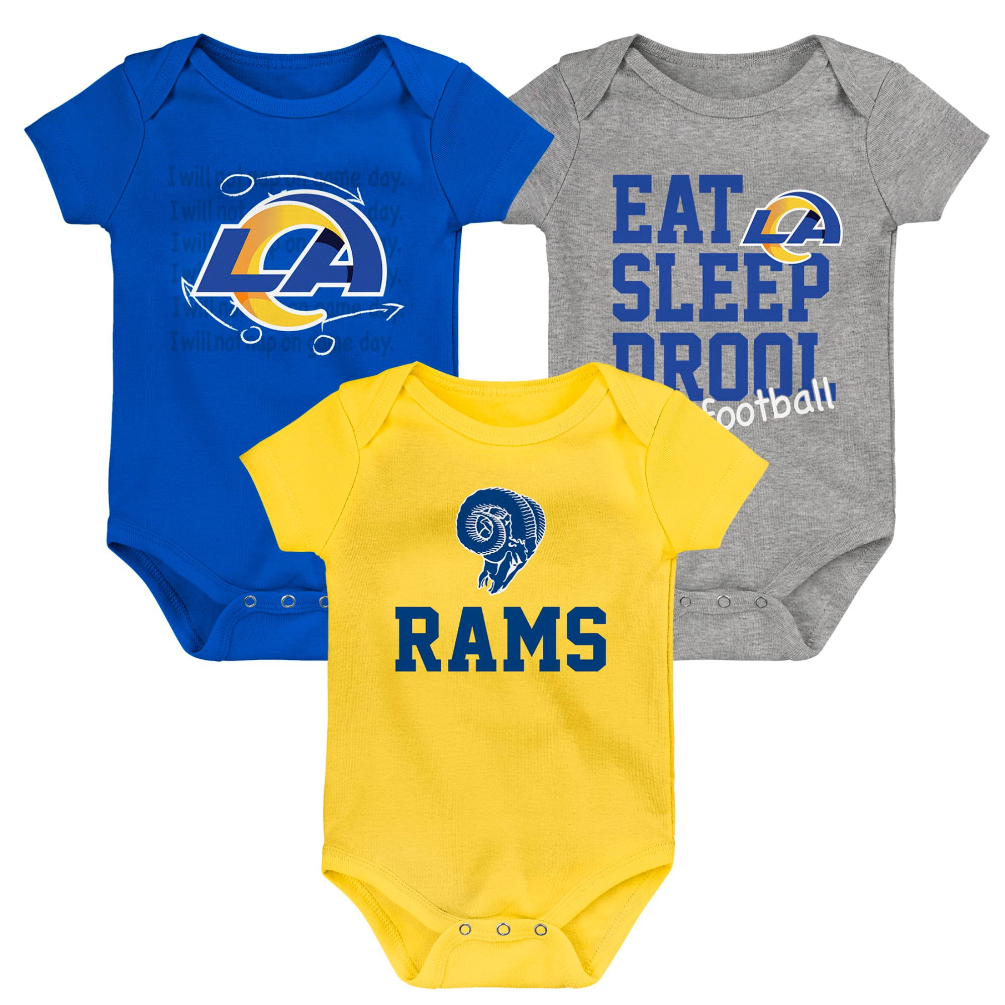 Newborn & Infant Gold/Royal/Heather Gray Los Angeles Rams Three-Pack ...