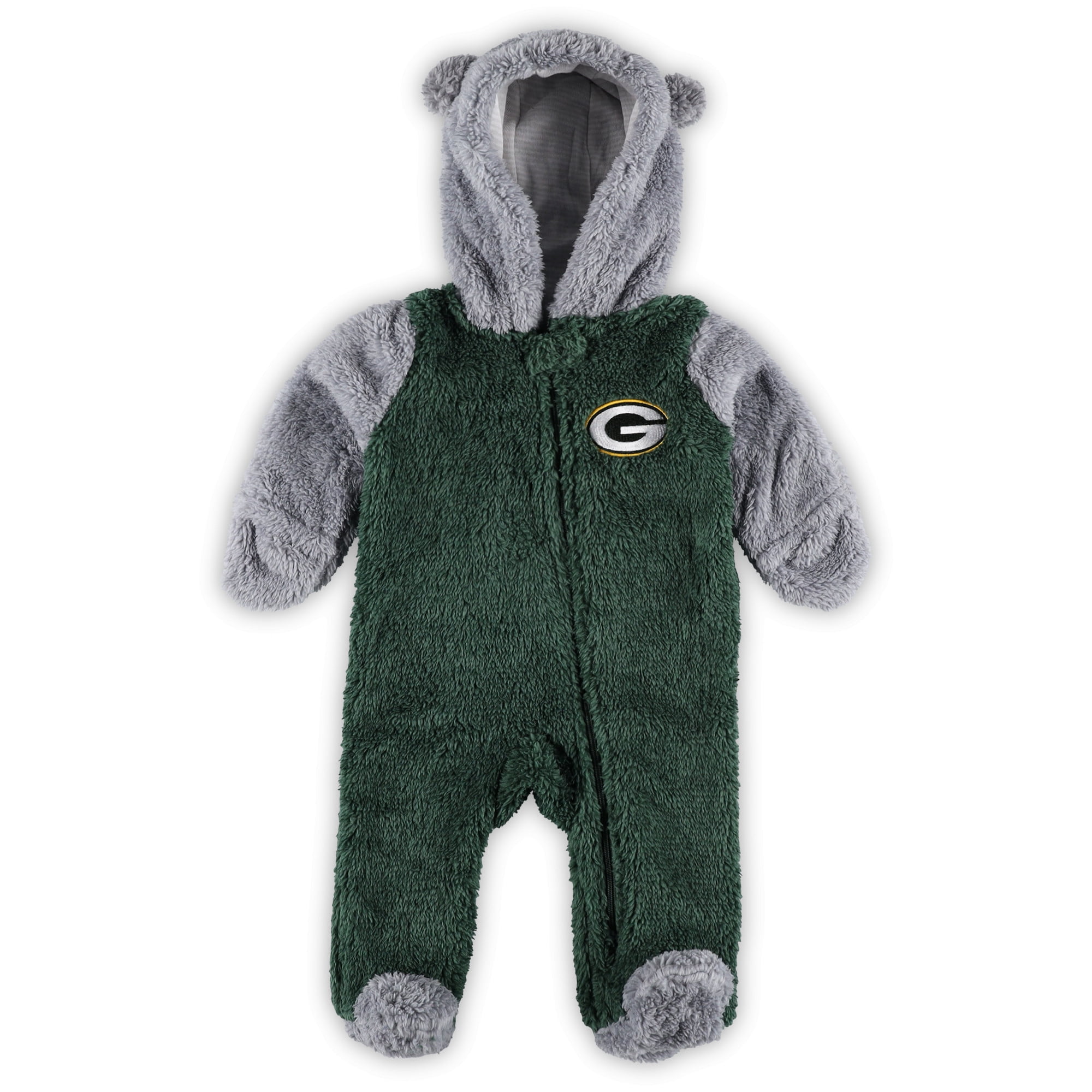 Newborn & Infant Green/Gray Green Bay Packers Game Nap Teddy Fleece ...