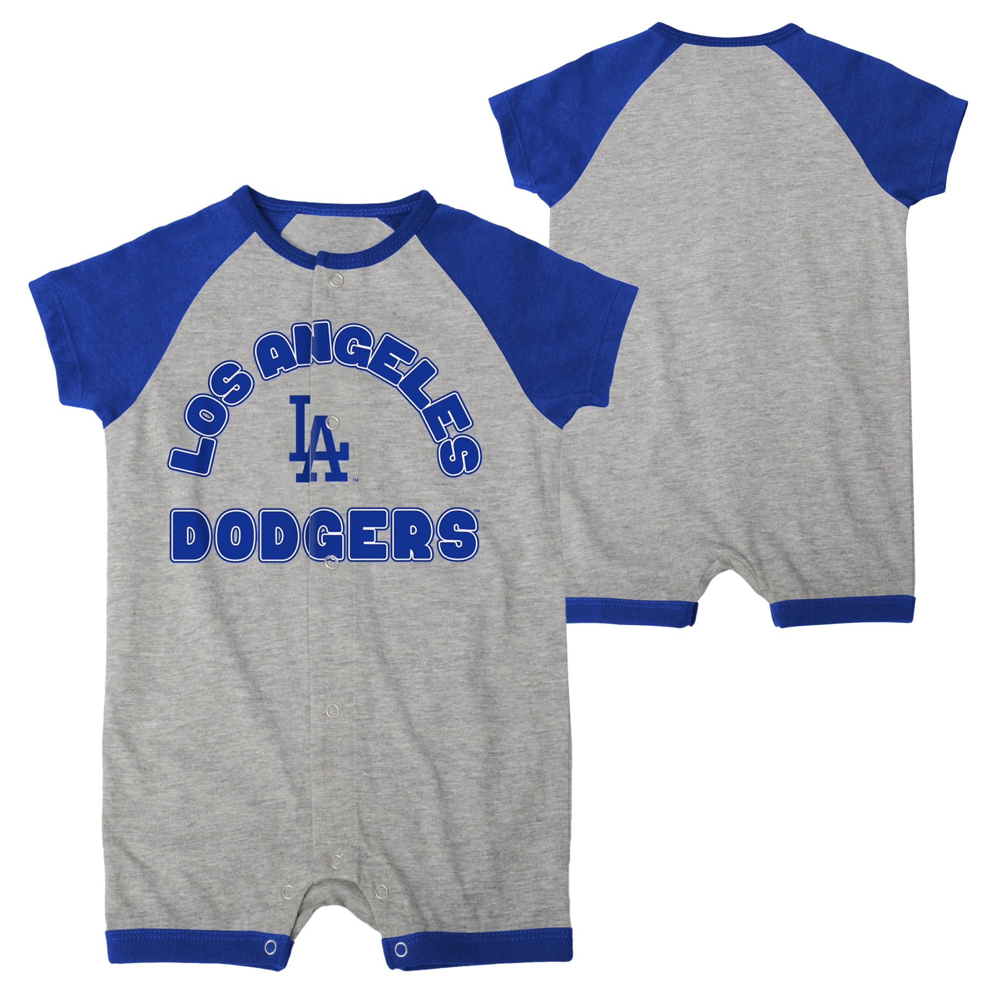 Newborn & Infant Heather Gray Los Angeles Dodgers Extra Base Hit Raglan ...