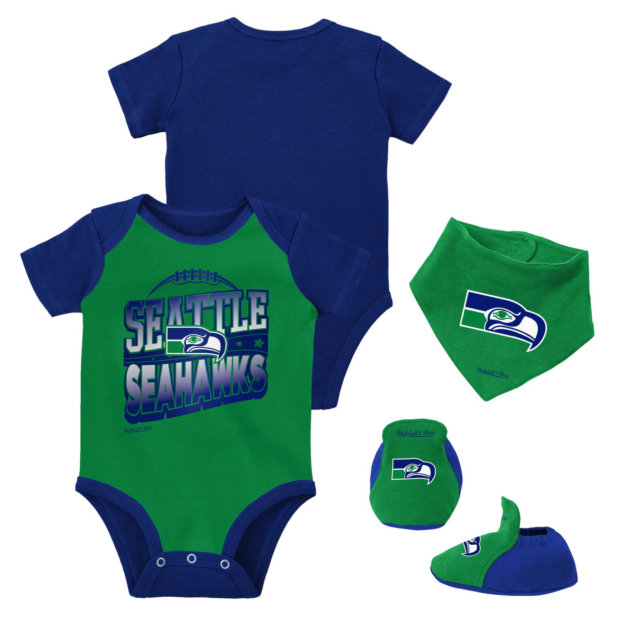Newborn & Infant Mitchell & Ness Green/Royal Seattle Seahawks Throwback ...