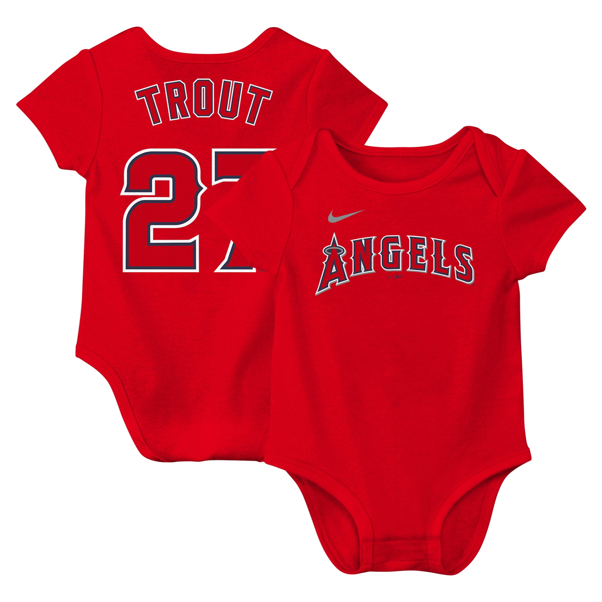 Newborn & Infant Nike Mike Trout Red Los Angeles Angels Fuse Name ...
