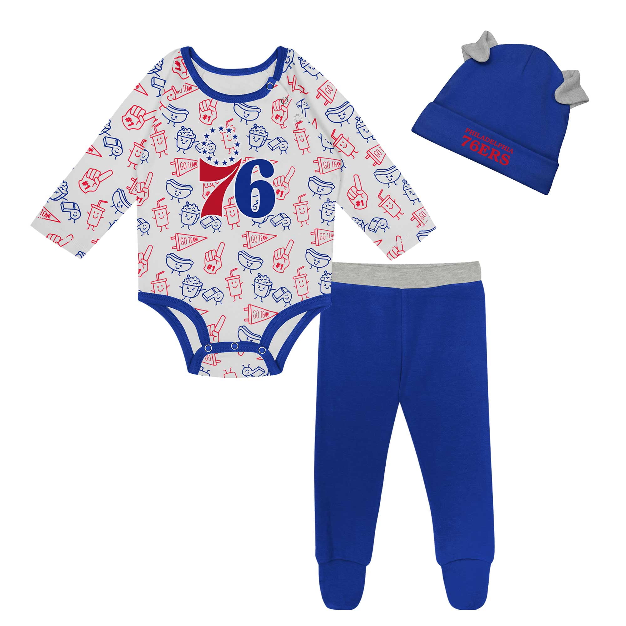Newborn & Infant Philadelphia 76ers Little Champ Long Sleeve Bodysuit ...