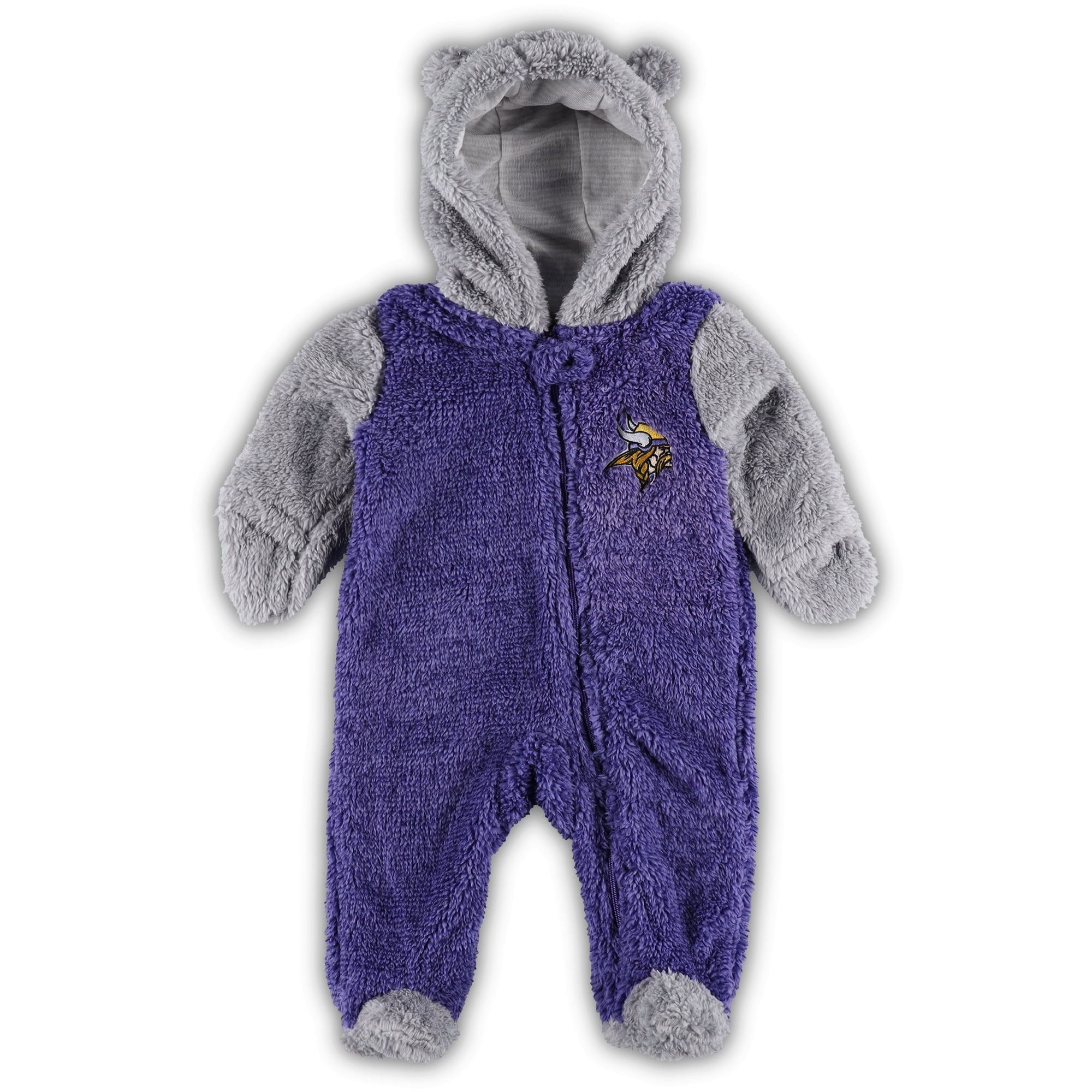 Newborn & Infant Purple/Gray Minnesota Vikings Game Nap Teddy Fleece ...