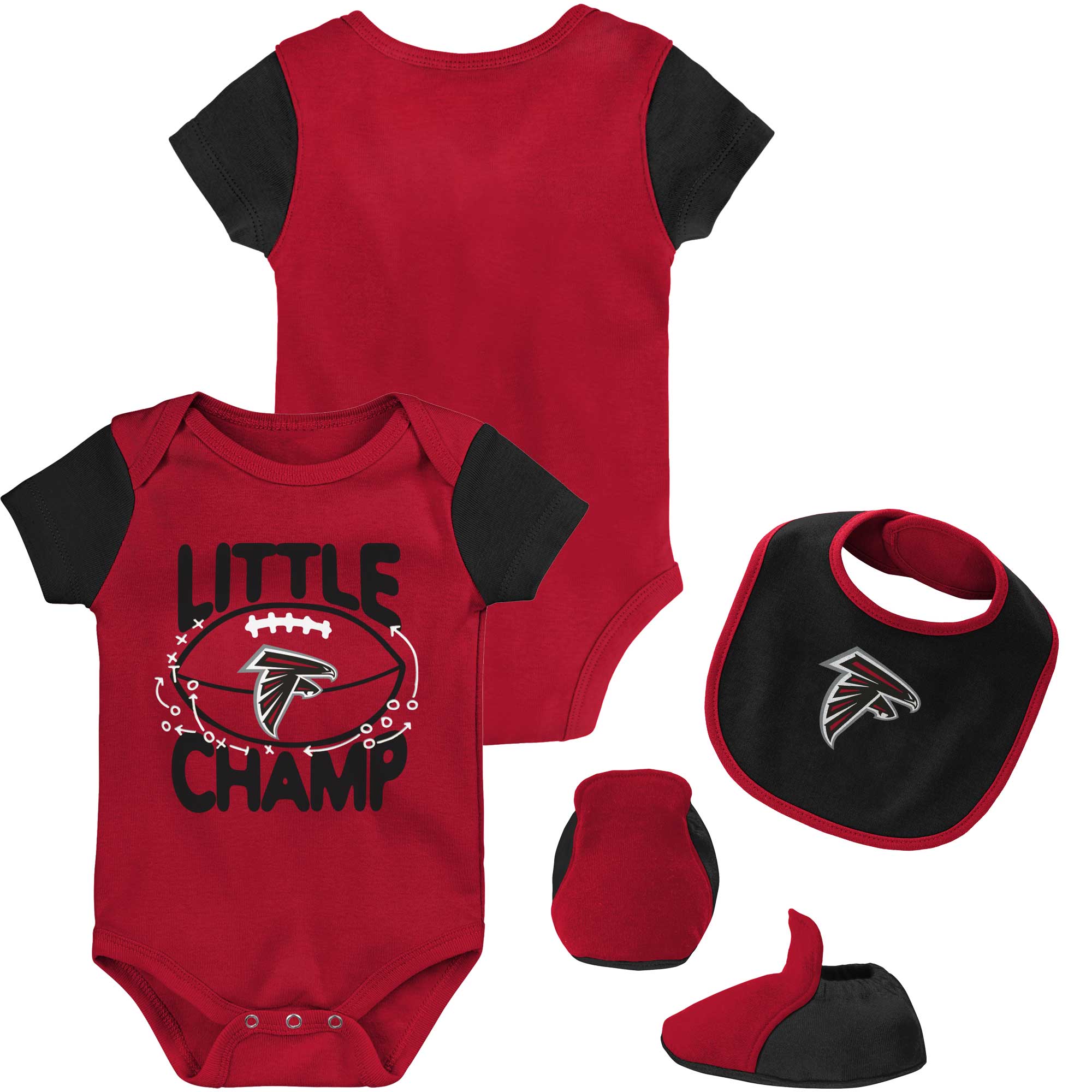Newborn & Infant Red/Black Atlanta Falcons Little Champ Three-Piece ...