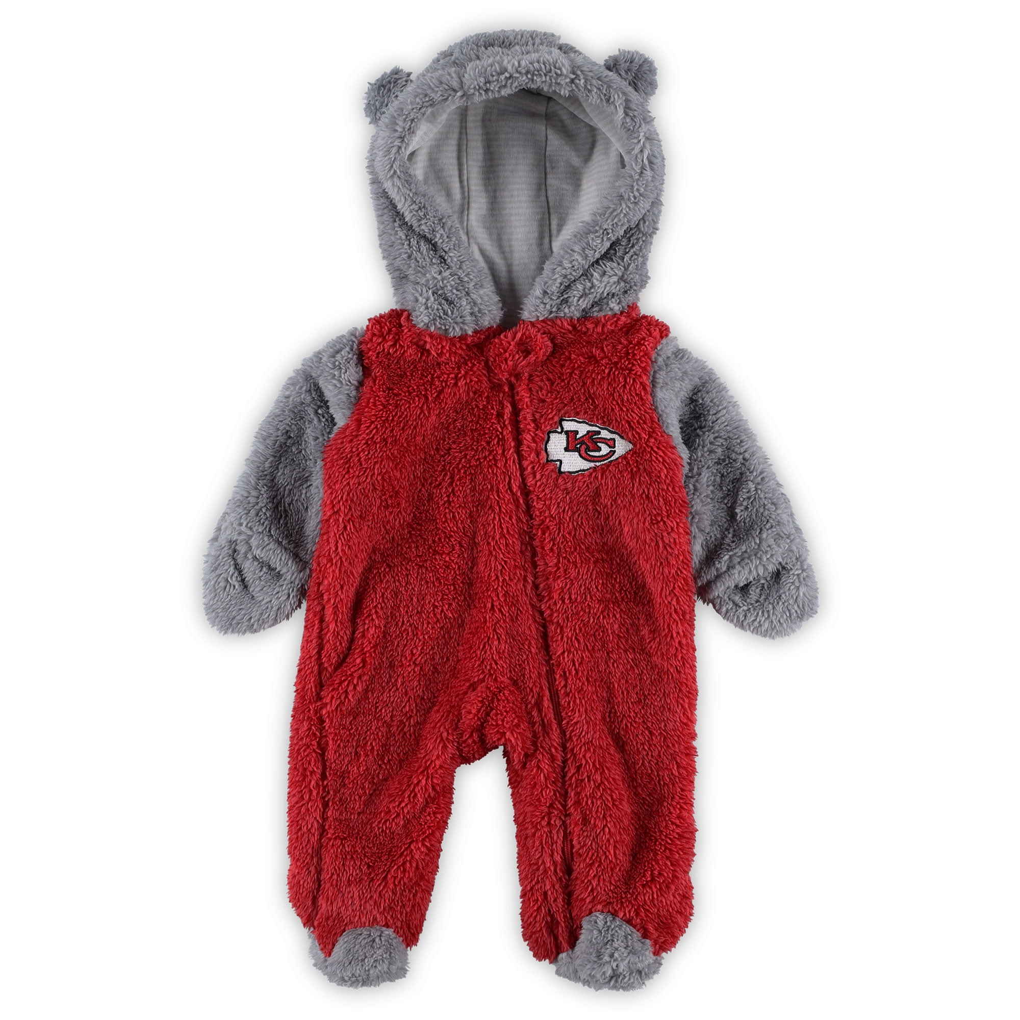 Newborn & Infant Red/Gray Kansas City Chiefs Game Nap Teddy Fleece ...