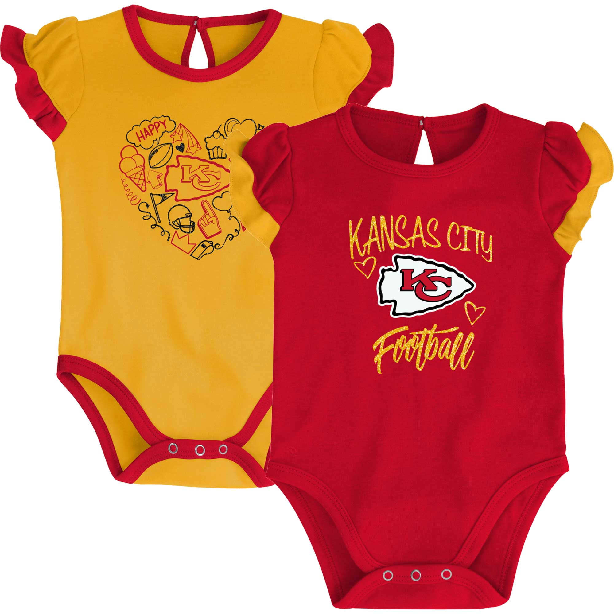 Outerstuff Baby Clothes, Red Yellow Kansas City Chiefs Bodysuit Set ...