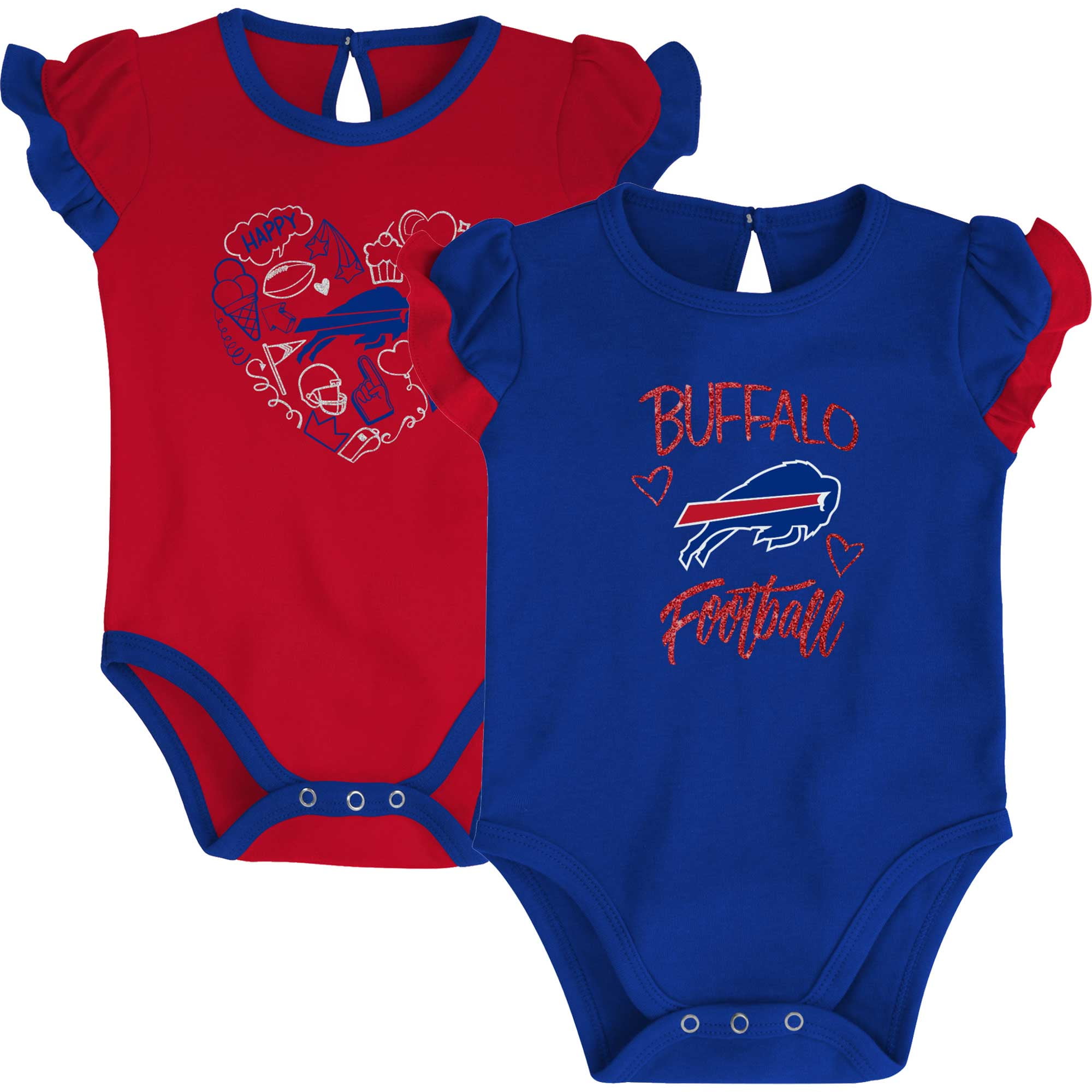 Newborn & Infant Royal/Red Buffalo Bills Too Much Love Two-Piece ...