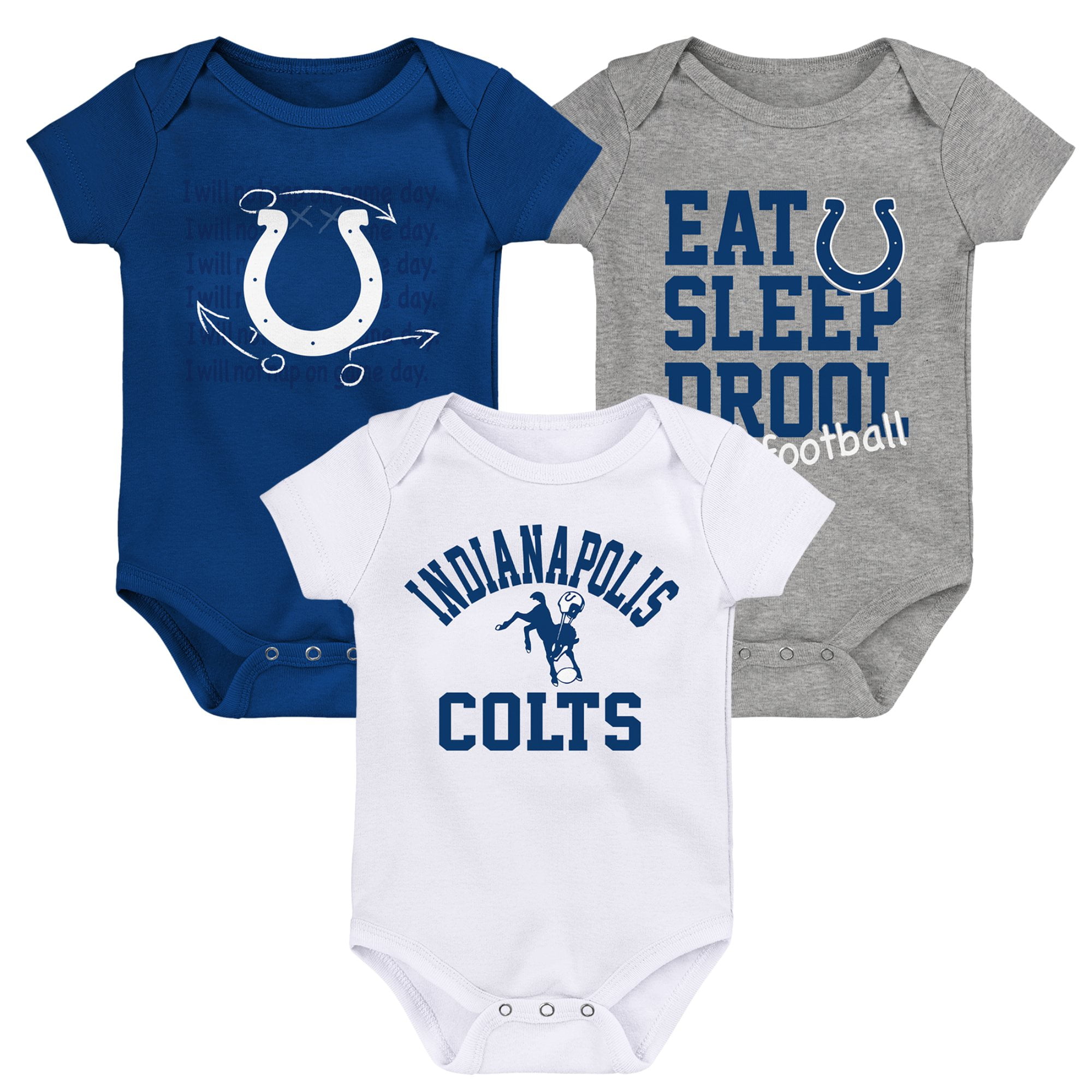 Newborn & Infant Royal/White/Heather Gray Indianapolis Colts Three-Pack ...