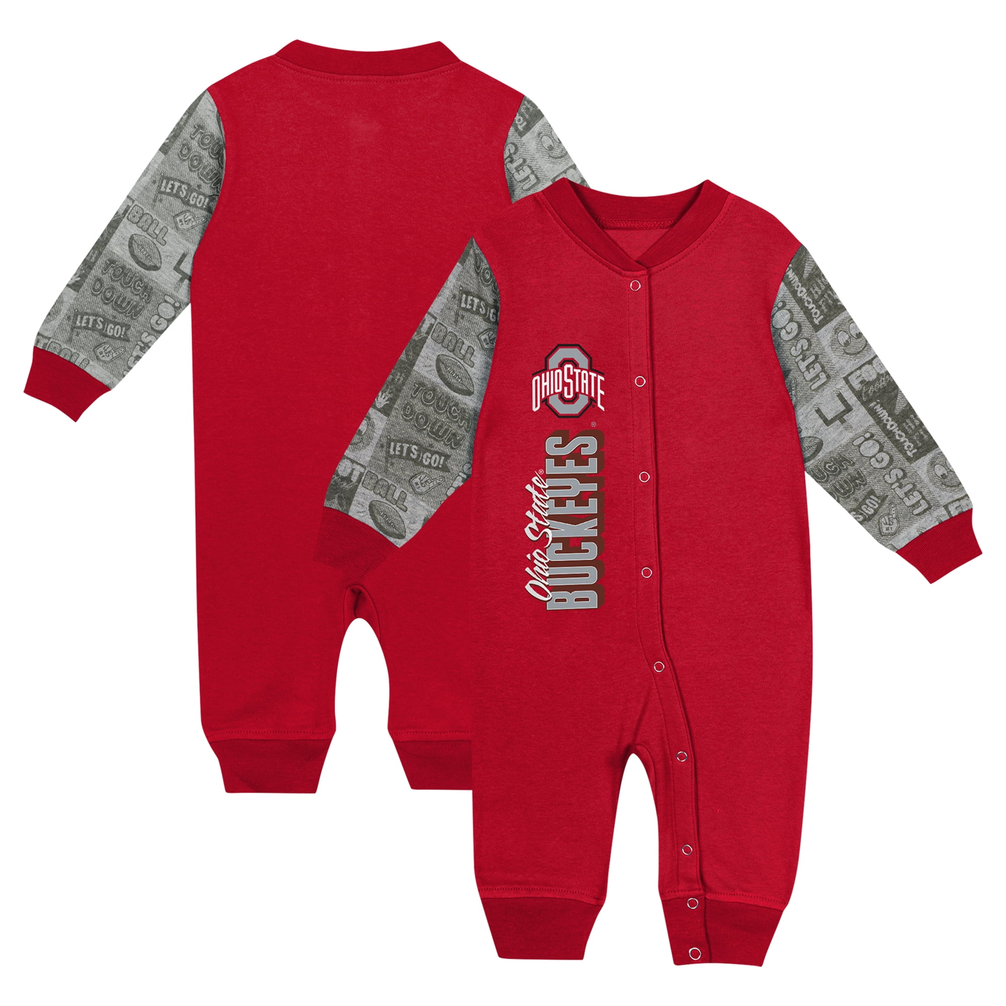 Newborn & Infant Scarlet Ohio State Buckeyes Playbook Colorblock Long ...