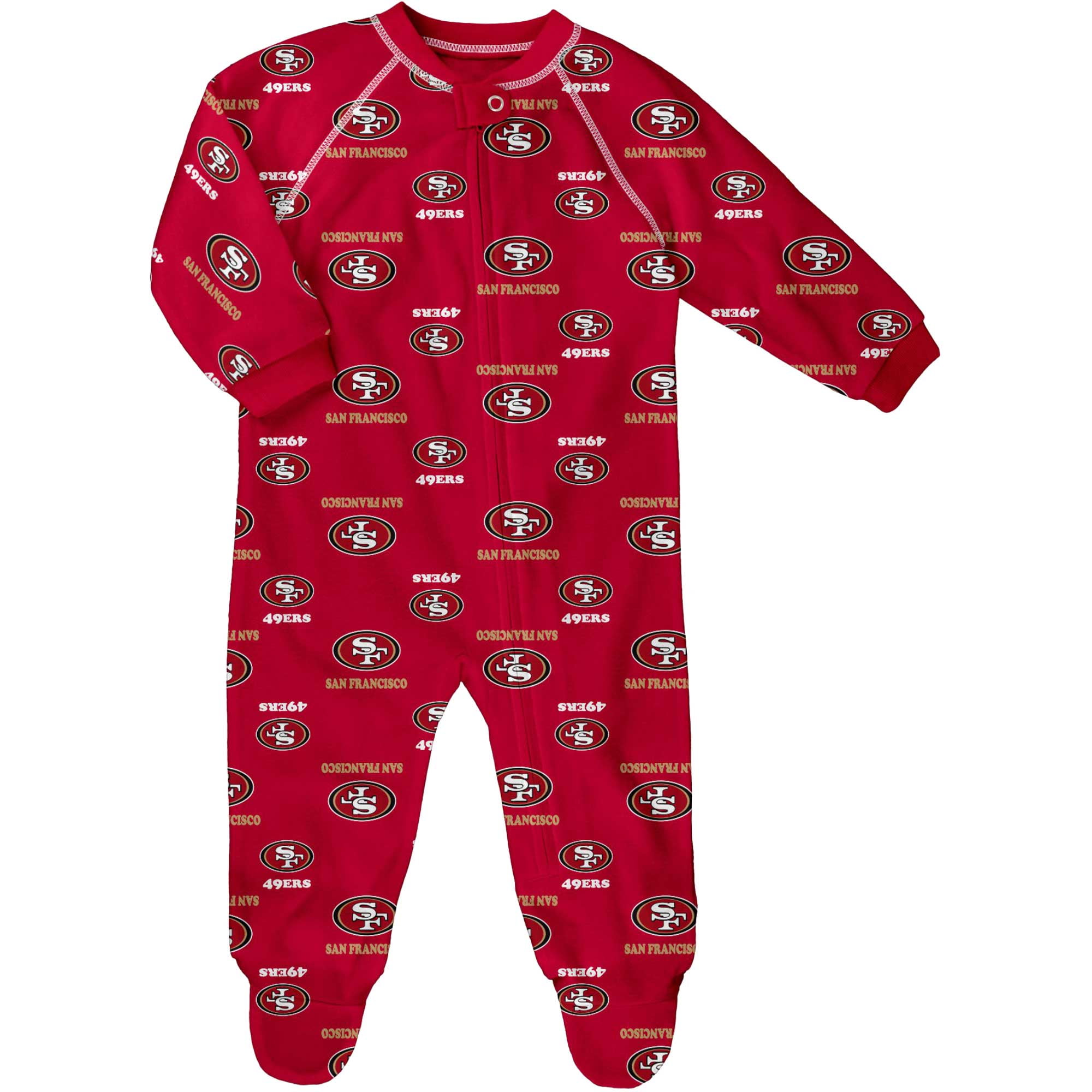 Newborn & Infant Scarlet San Francisco 49ers Allover Print Raglan Full ...