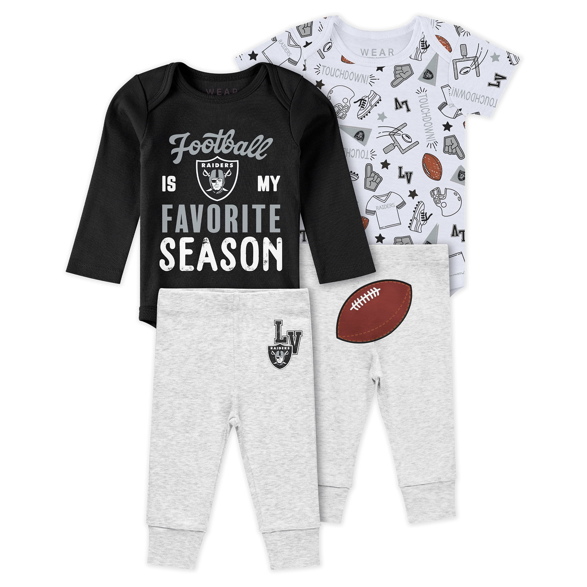 Newborn & Infant WEAR by Erin Andrews Las Vegas Raiders Three-Piece ...