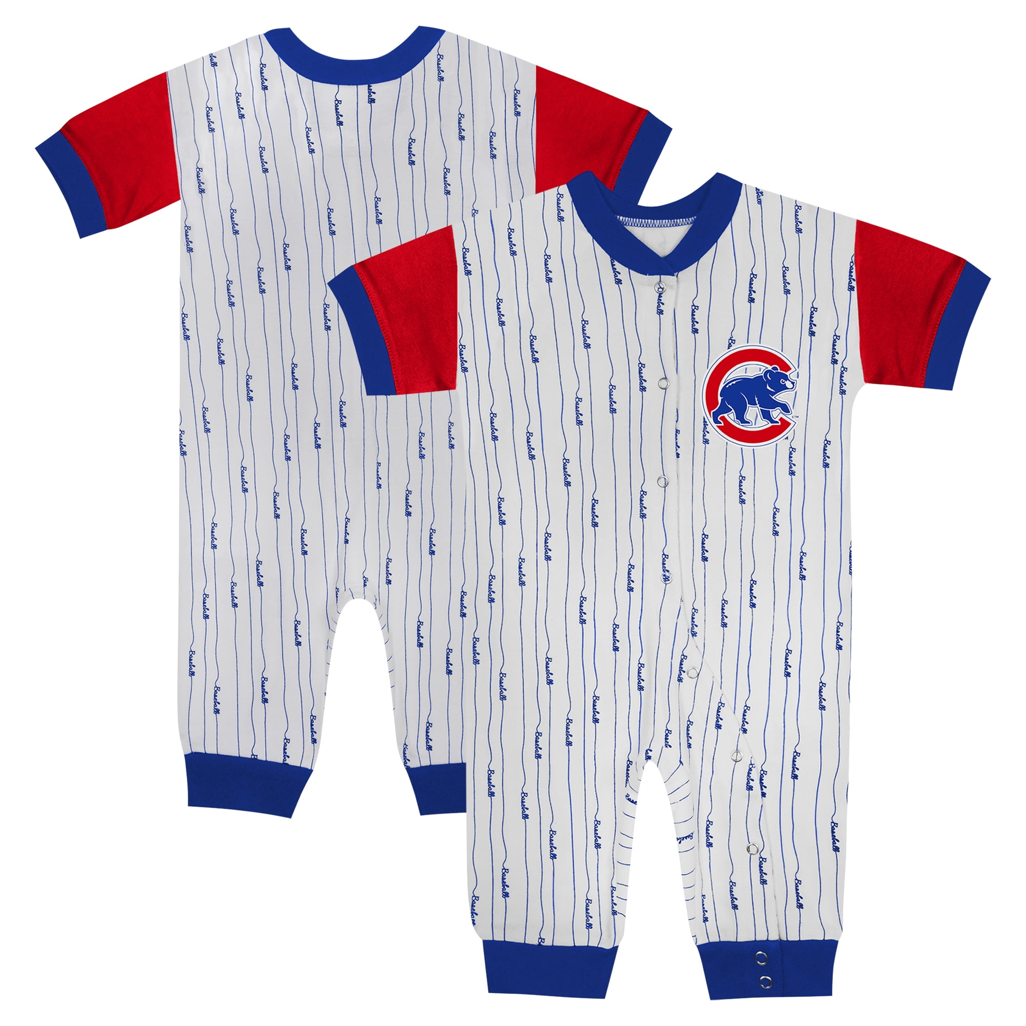 Newborn & Infant White Chicago Cubs Logo Best Series Full-Snap Jumper ...