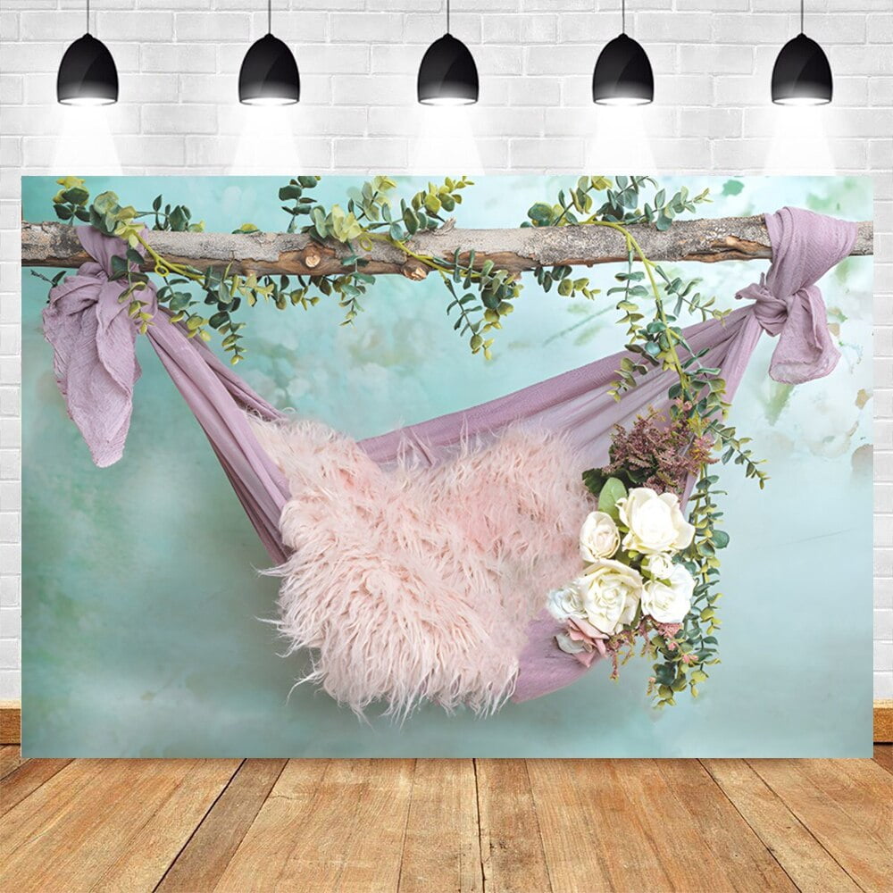 Newborn Kids Photocall Backdrop Flower Leaves Floor Sleeping Tree Baby ...