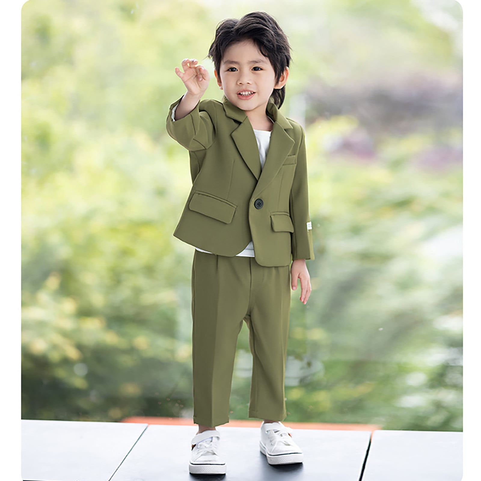 Newborn Outfit Boy Kids Toddler Boys Solid Business Suits 3 Piece ...