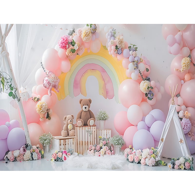 Newborn Portrait Birthday Party Photography Backdrop Teddy Bear Color ...