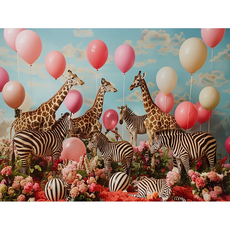 Newborn Portrait Birthday Party Photography Backdrop Teddy Bear Color Balloons Arch Decor Photo ...