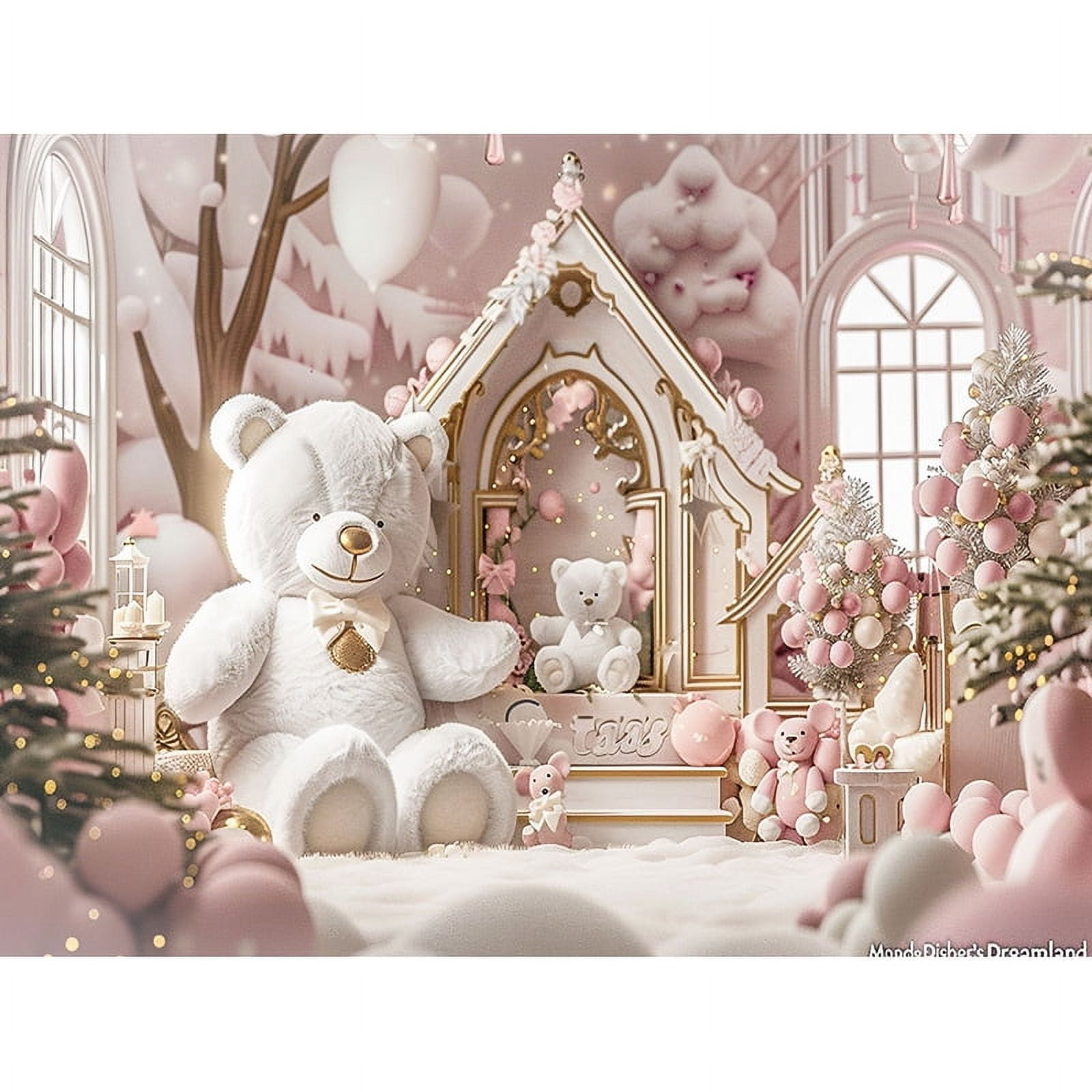 Newborn Portrait Birthday Party Photography Backdrop Teddy Bear Color ...