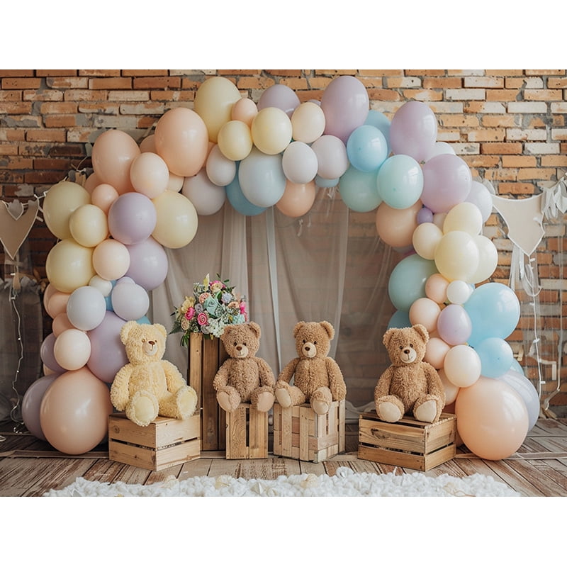 Newborn Portrait Birthday Party Photography Backdrops Teddy Bear Color ...