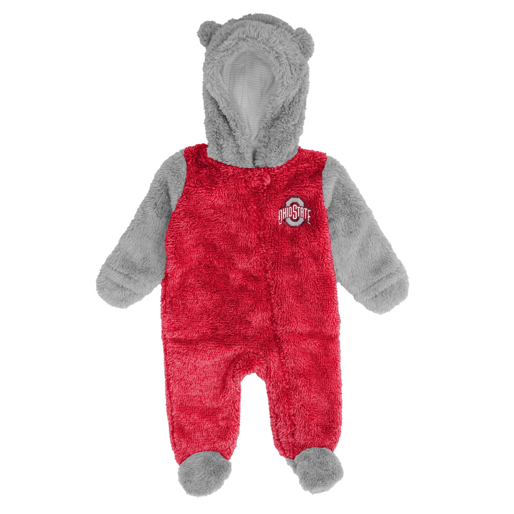 Newborn Scarlet/Gray Ohio State Buckeyes Game Nap Teddy Fleece Bunting ...