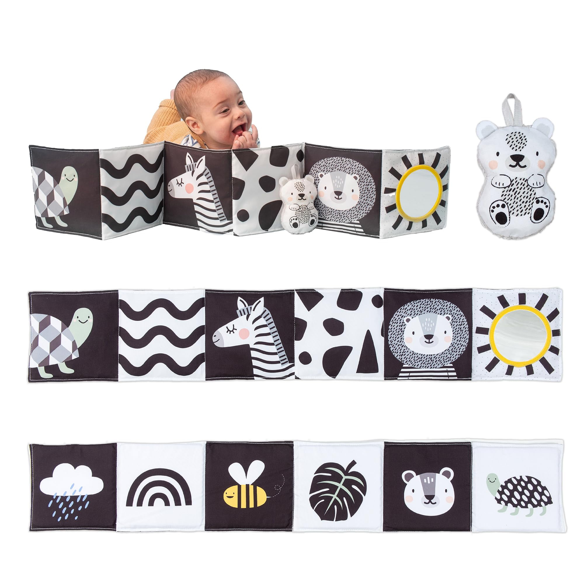 Newborn Soft Activity Book Black & White High Contrast Baby Book Infant ...