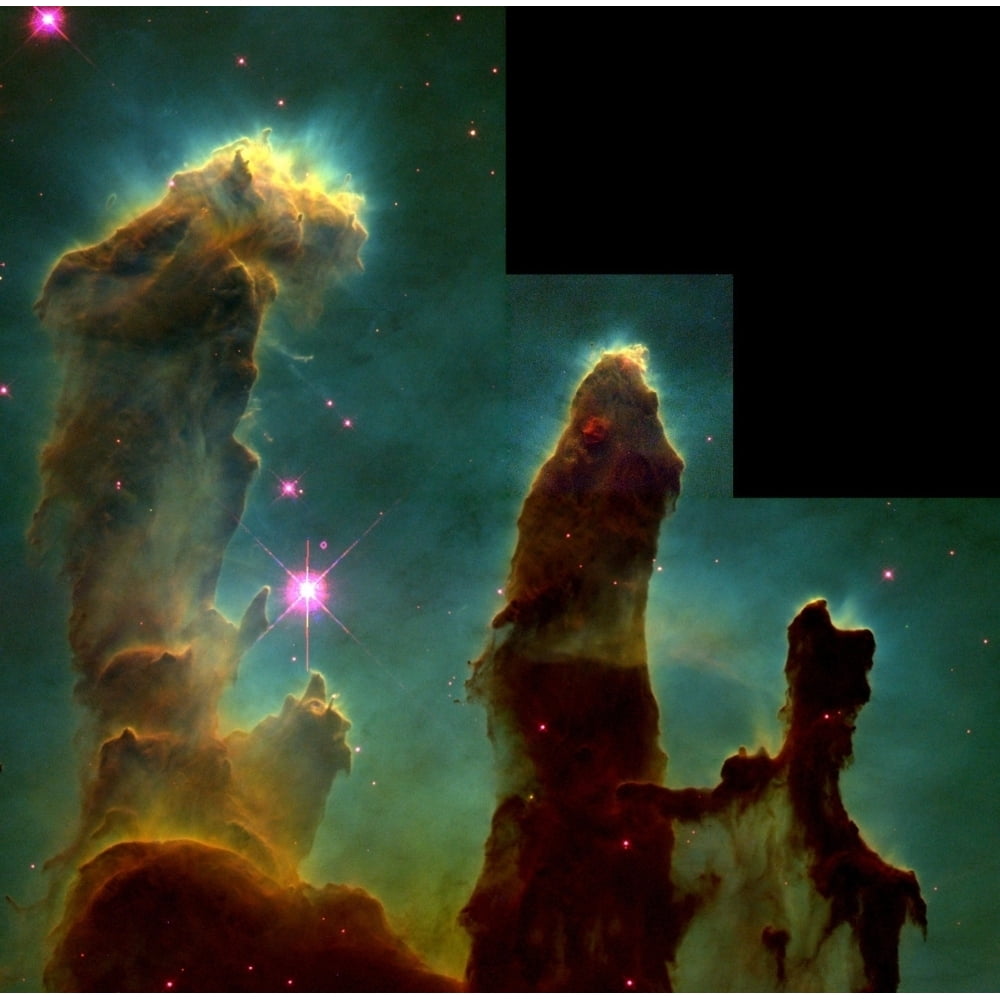 Newborn Stars Emerging Pockets Of Interstellar Gas In The Eagle Nebula. The Hubble Telescope ...