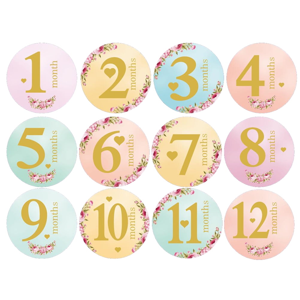 Toyandona Creative Round Shaped Baby Month Stickers for Newborn Self ...