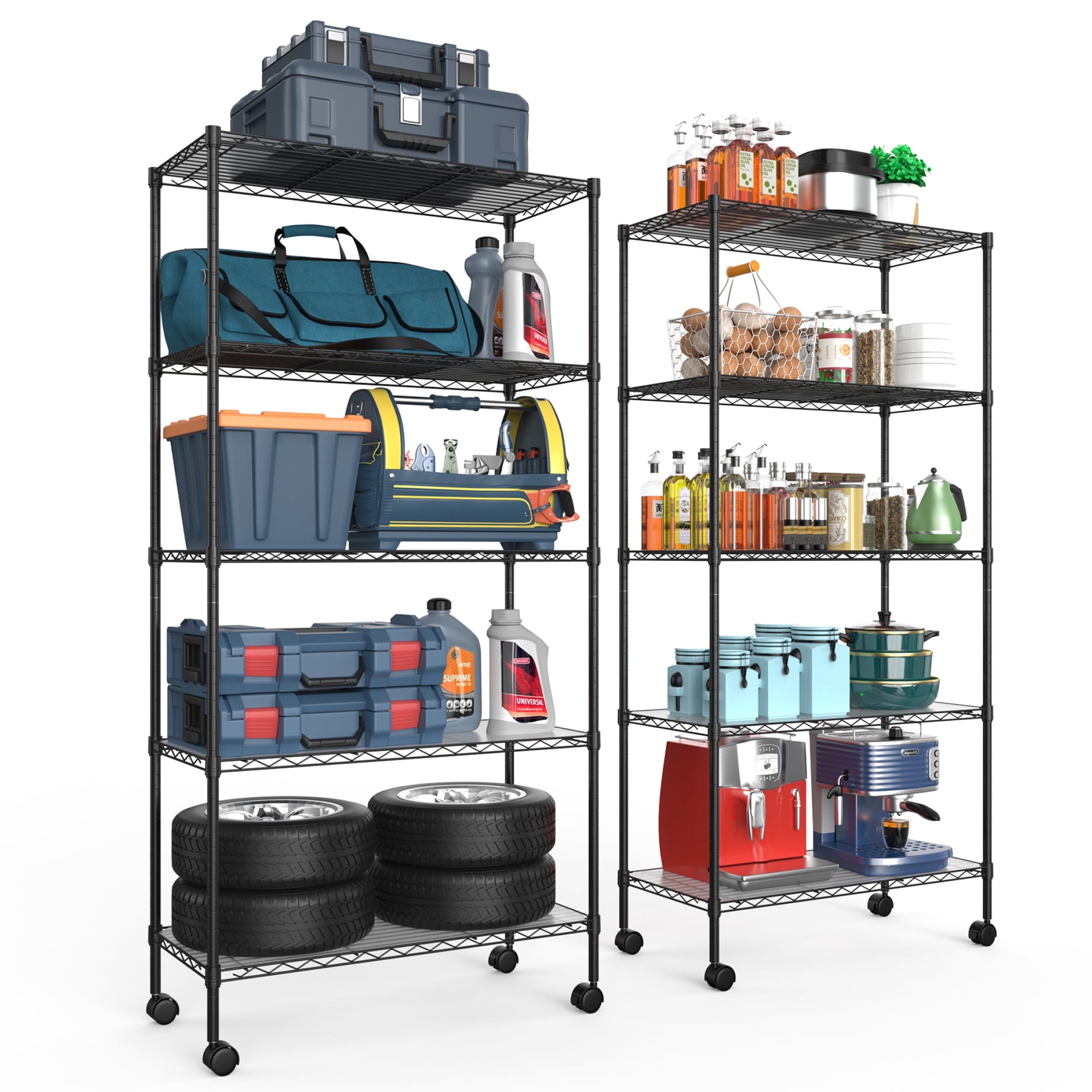 Newboti 5 Tier Shelf Wire Shelving Unit, NSF Heavy Duty Wire Shelf ...