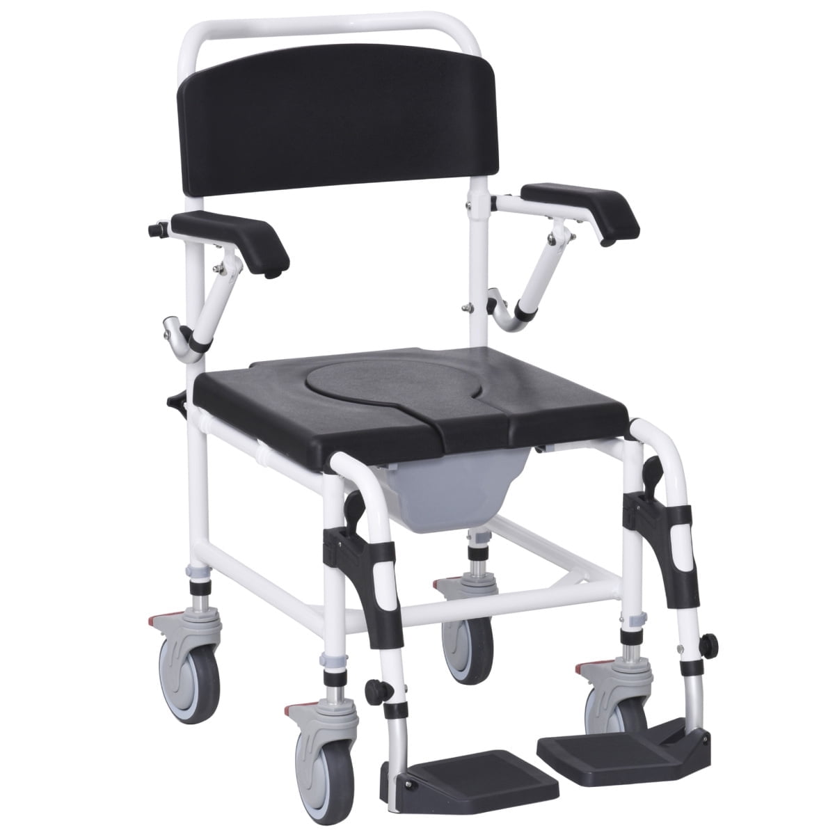 Newboti Accessibility Commode Wheelchair, Rolling Shower Wheelchair ...