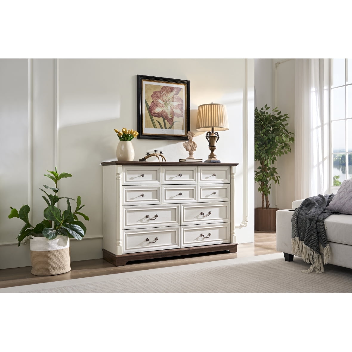 Newboti Furniture 10 Drawer Dresser Chest for Bedroom with Wooden Base ...