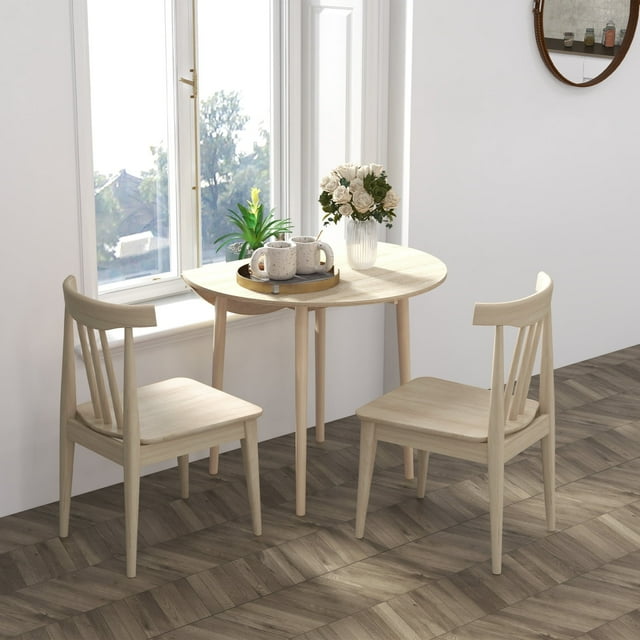 Newboti Furniture 35" Small Kitchen Table, Collapsible Drop Leaf Table ...