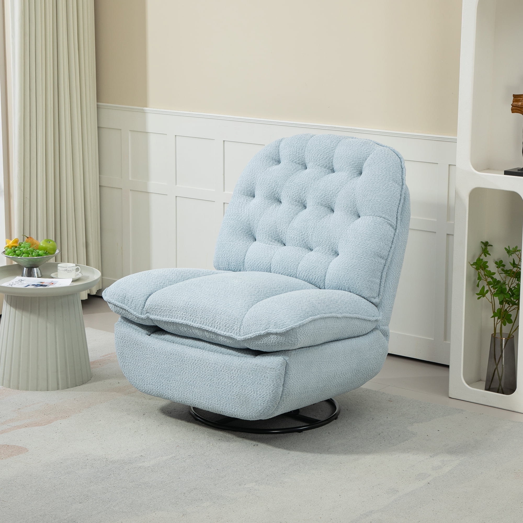 Newboti Furniture 360° Swivel Recliner Adjustable Chair Chenille Glider ...