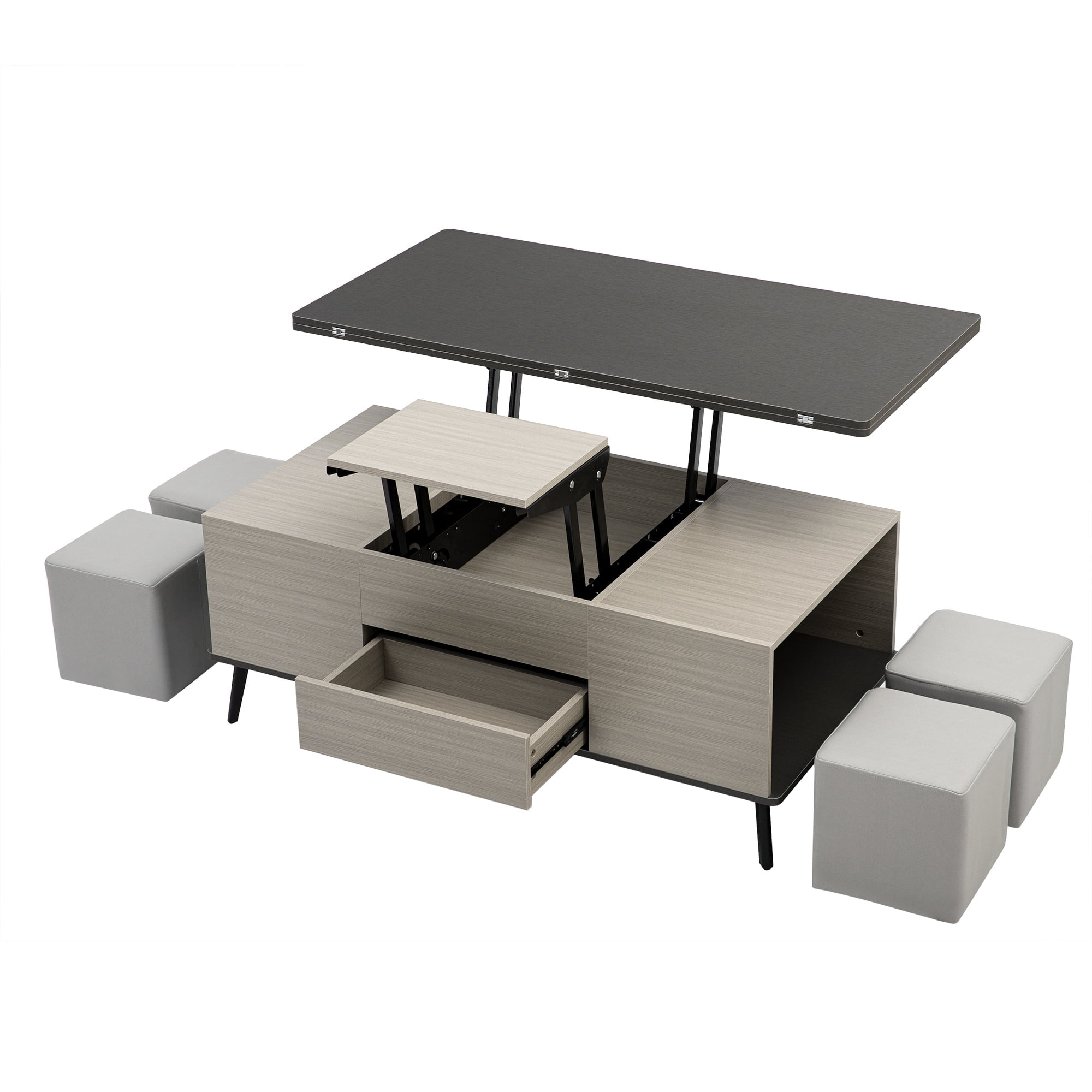 Newboti Furniture 5 Pieces Lift Top Coffee Table Set with Storage ...