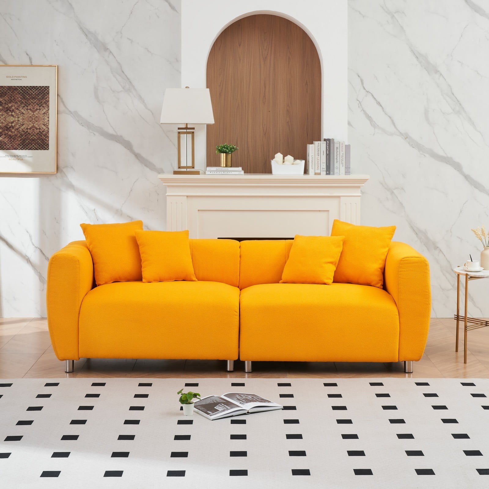 Newboti Furniture 89 Inch Sofa For Living Room, Fashion Sofa With Metal ...