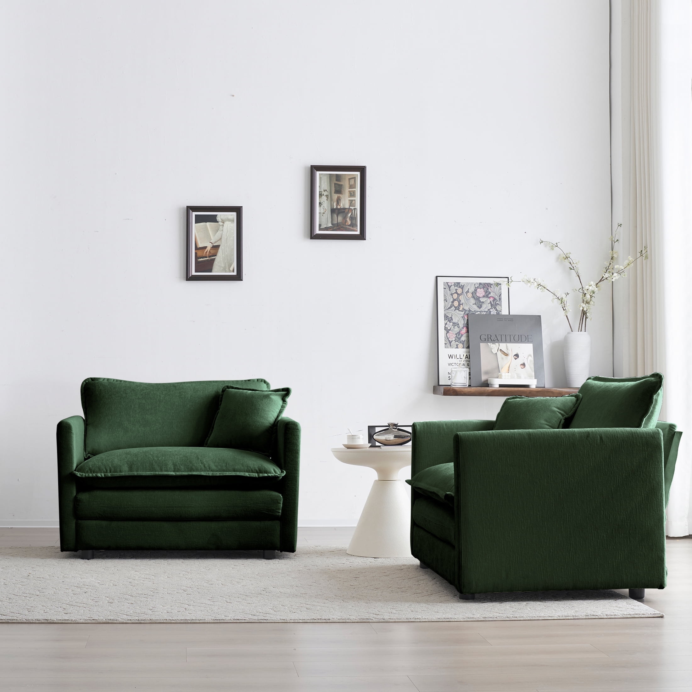 Newboti Furniture Accent Chair Set of 2, High-end Chenille Upholstered ...