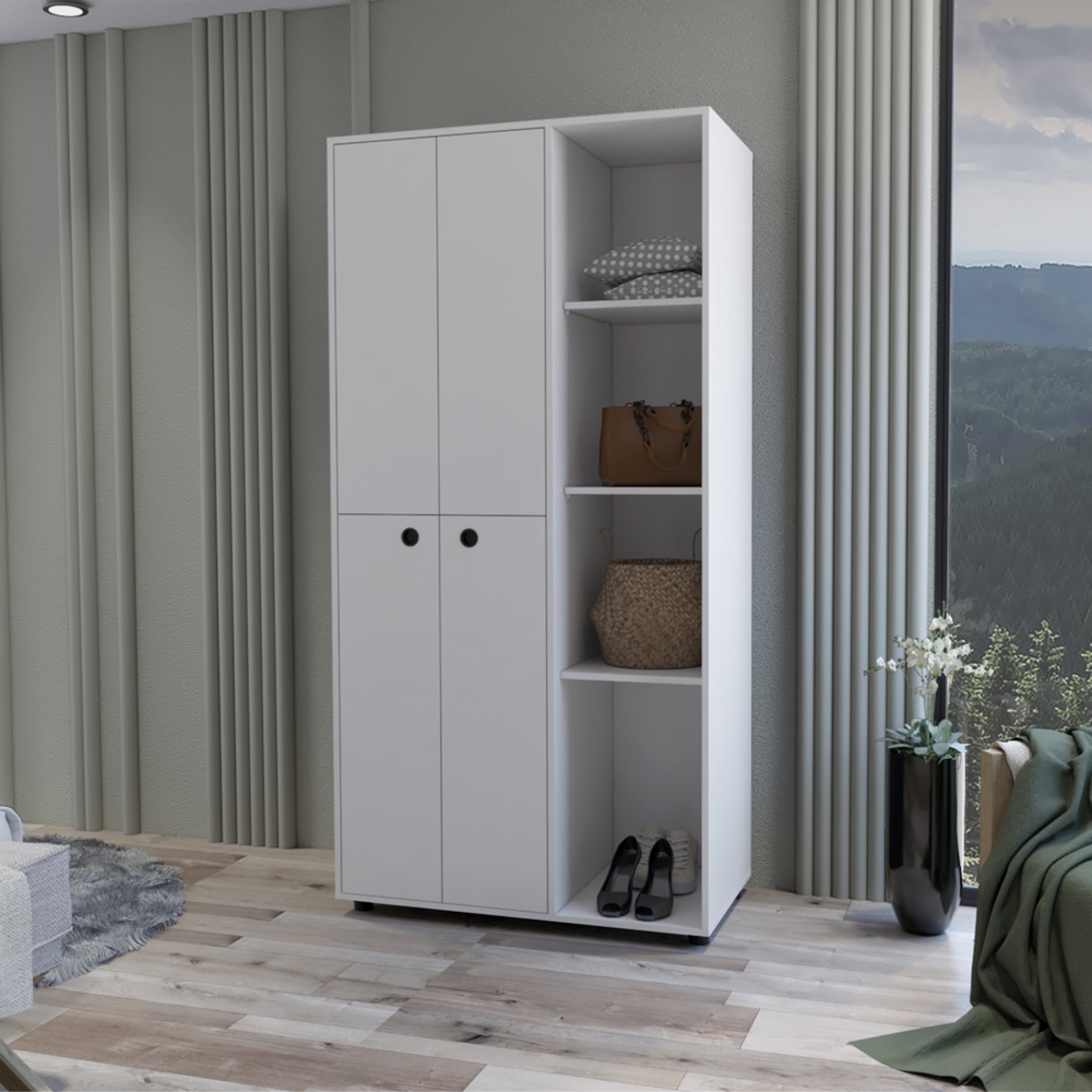 Newboti Furniture Armoire Boise, Bedroom, White 39291 - Walmart.com
