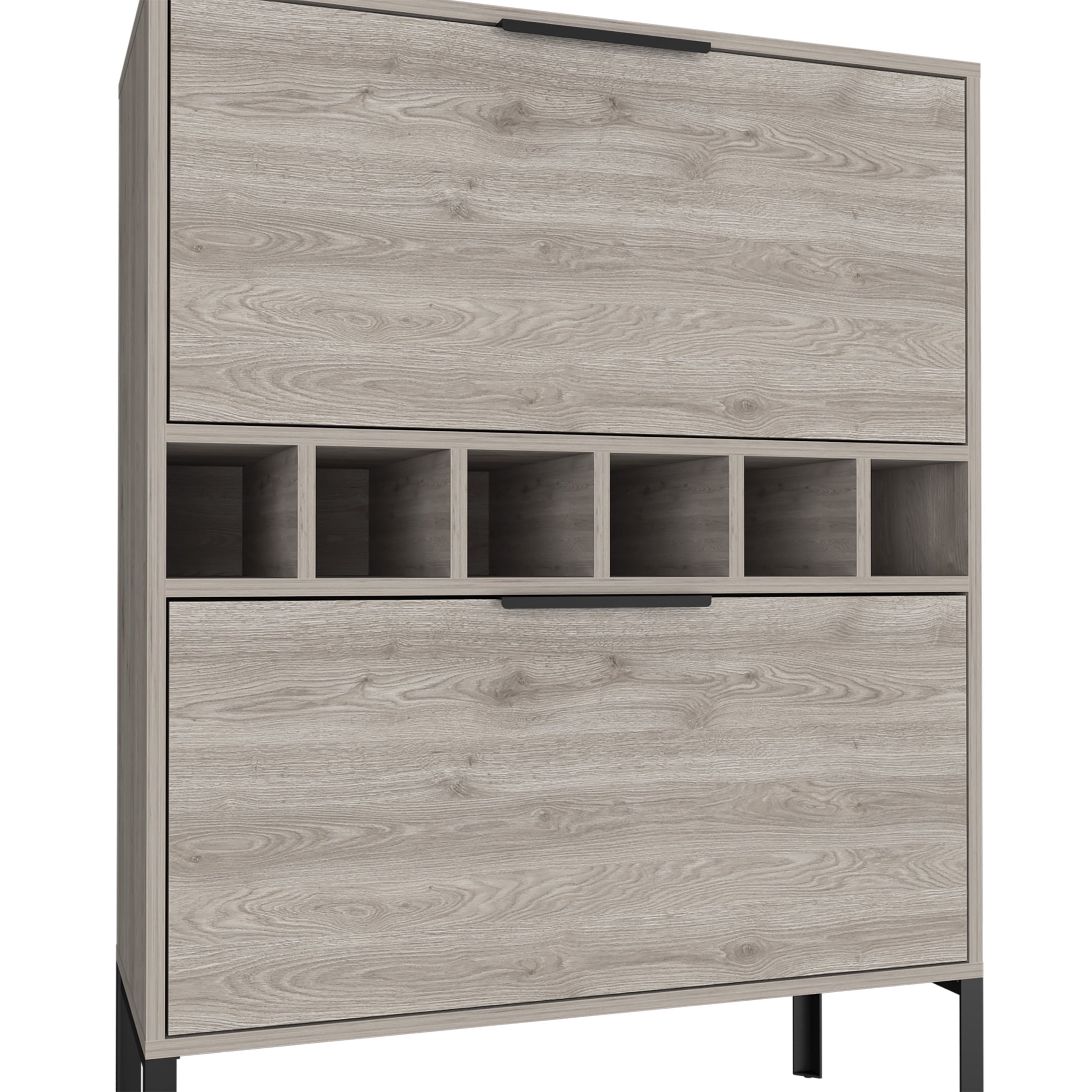 Newboti Furniture Bar Cabinet Puertu, Six Wine Cubbies, Double Door ...
