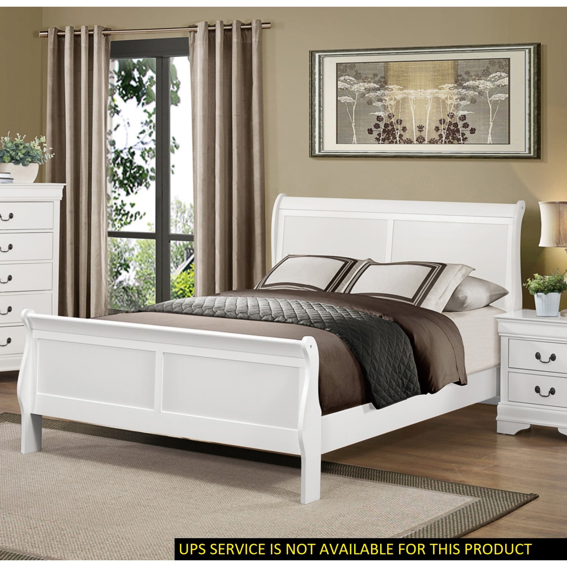 Newboti Furniture Classic Louis Philipe Style White Full Size Bed ...