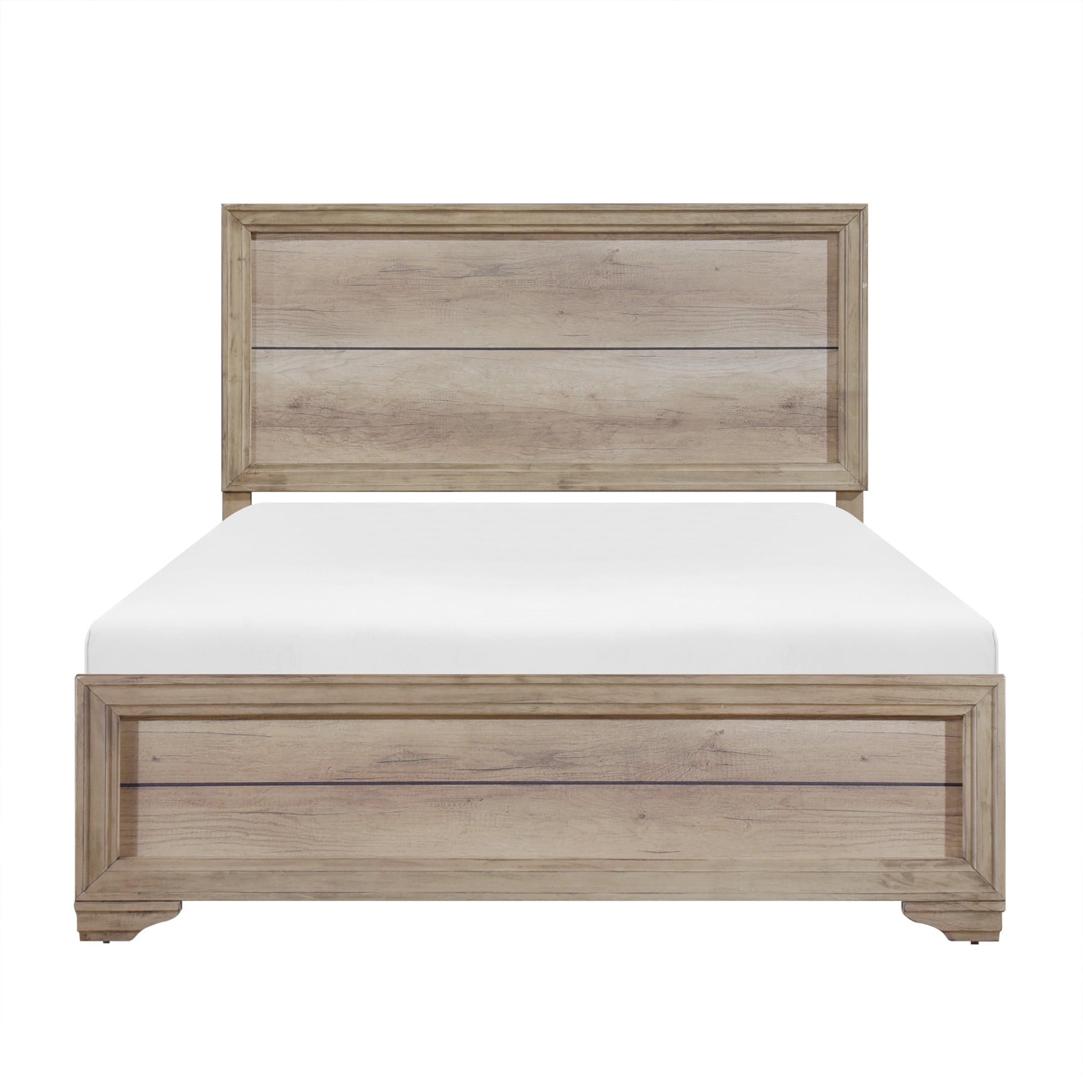 Newboti Furniture Contemporary Natural Finish Full Size Bed Premium ...